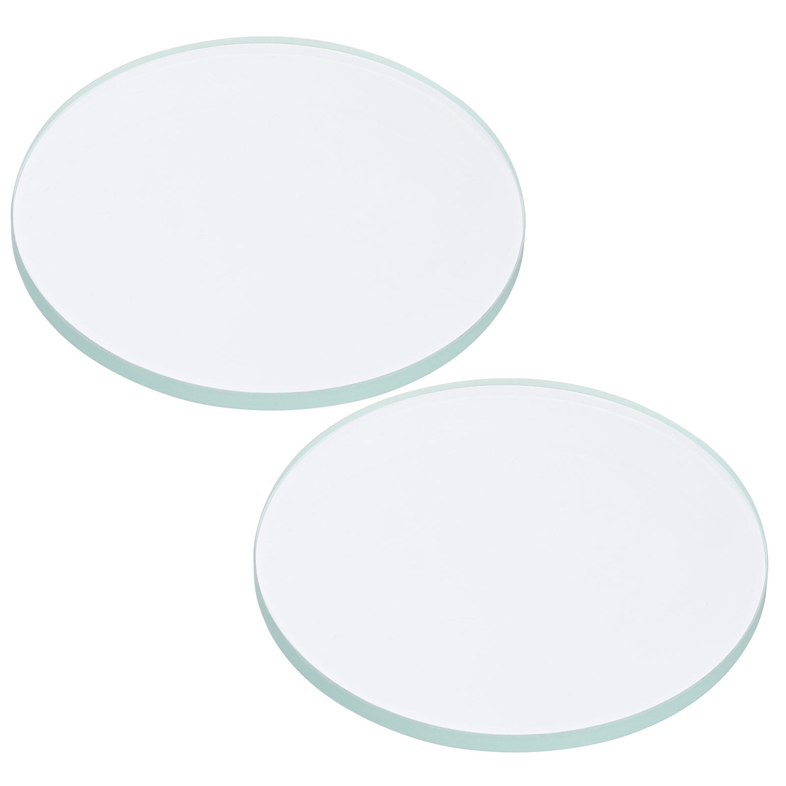 Uxcell 2.17x0.12" Dia Flashlight Glass Len, 2 Pcs Polished Edge Glass ...