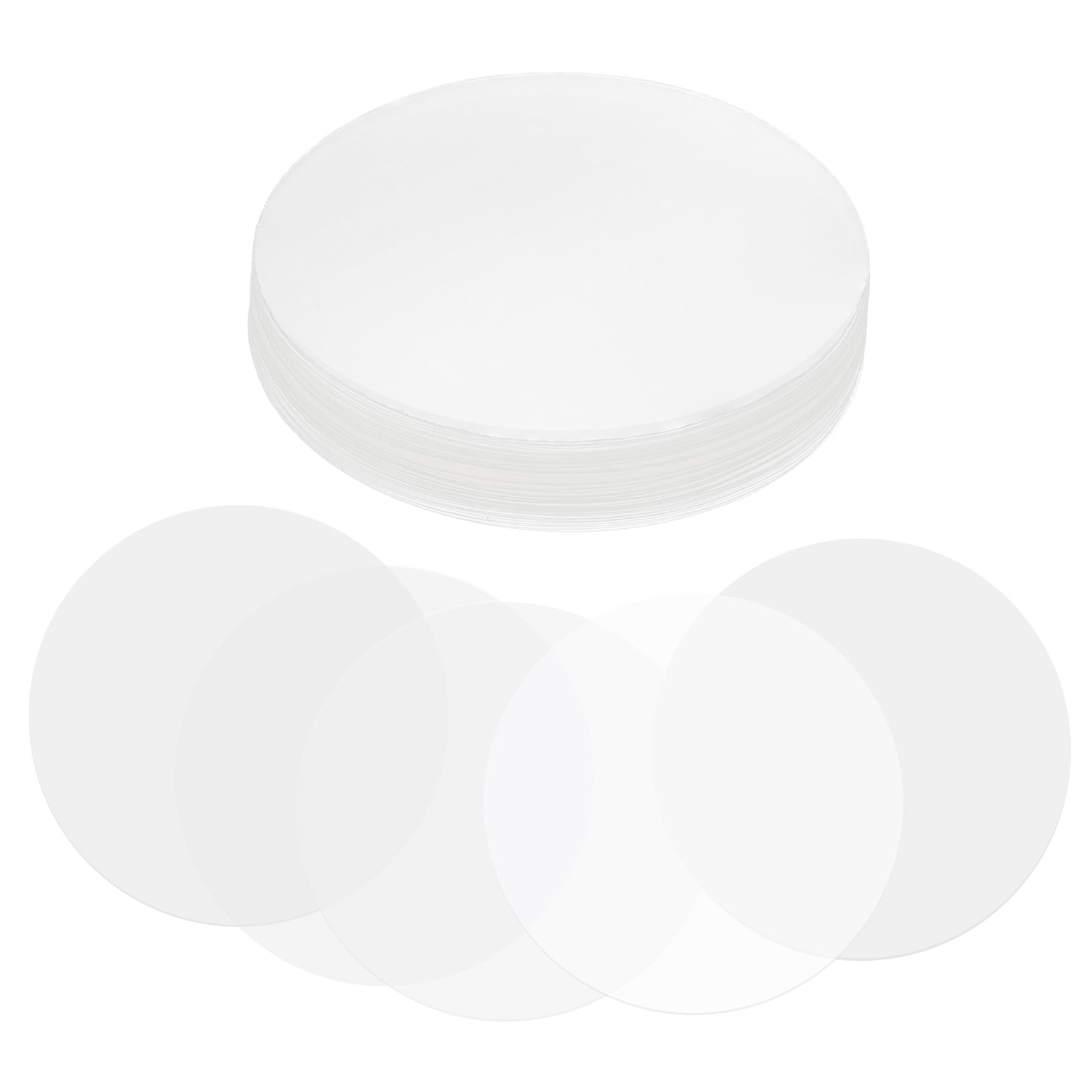 Uxcell 2.1in (54mm) Badge Film, 100 Pcs Transparent Circle Mylars ...