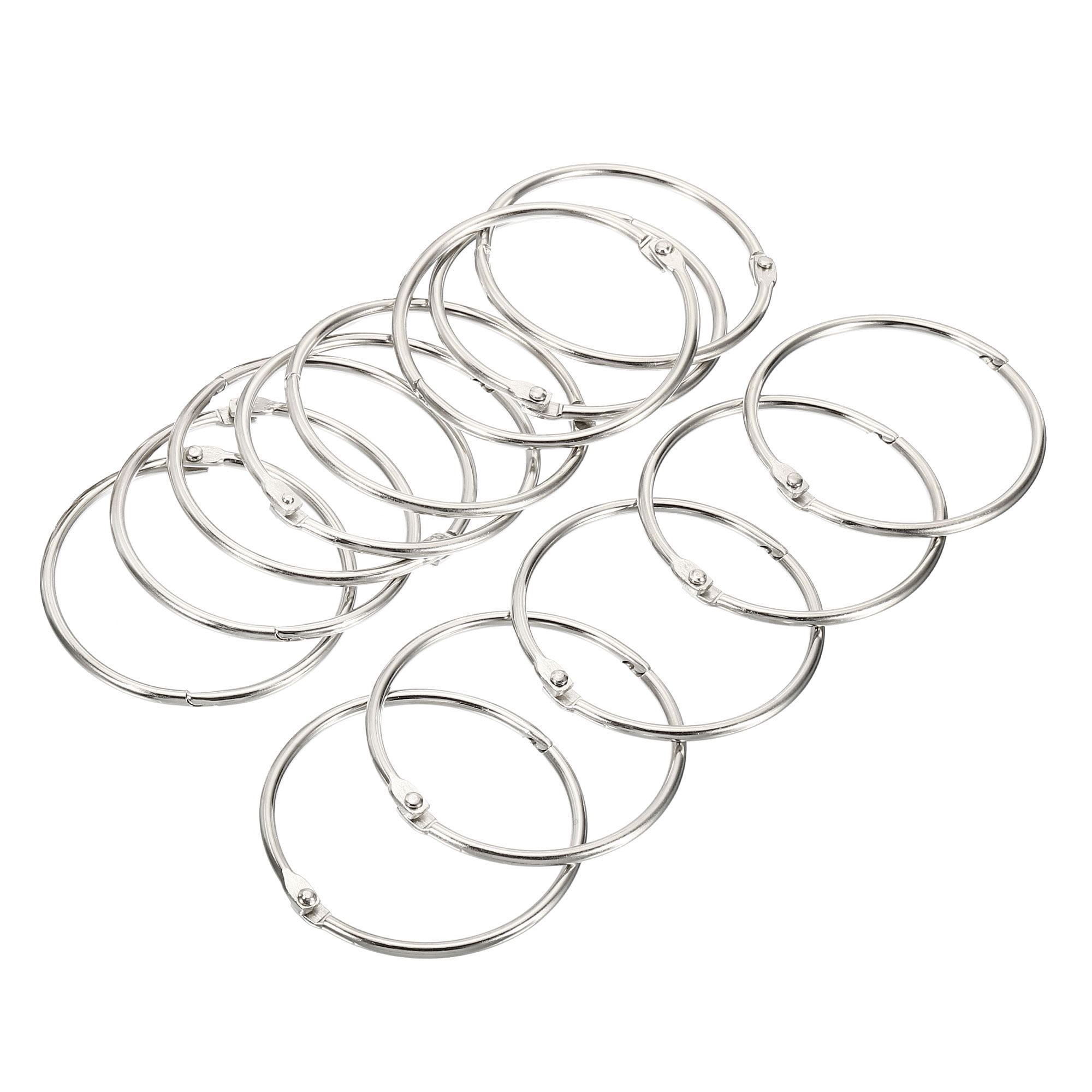 Uxcell 2.2" Dia Detachable Binder Rings Index Snap Metal Clips, Silver ...