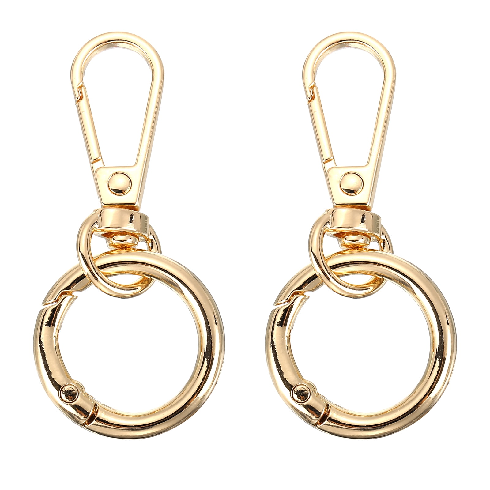 Uxcell 2.2" Swivel Snap Hooks with Key Rings, 2Pcs Double Opening Metal ...