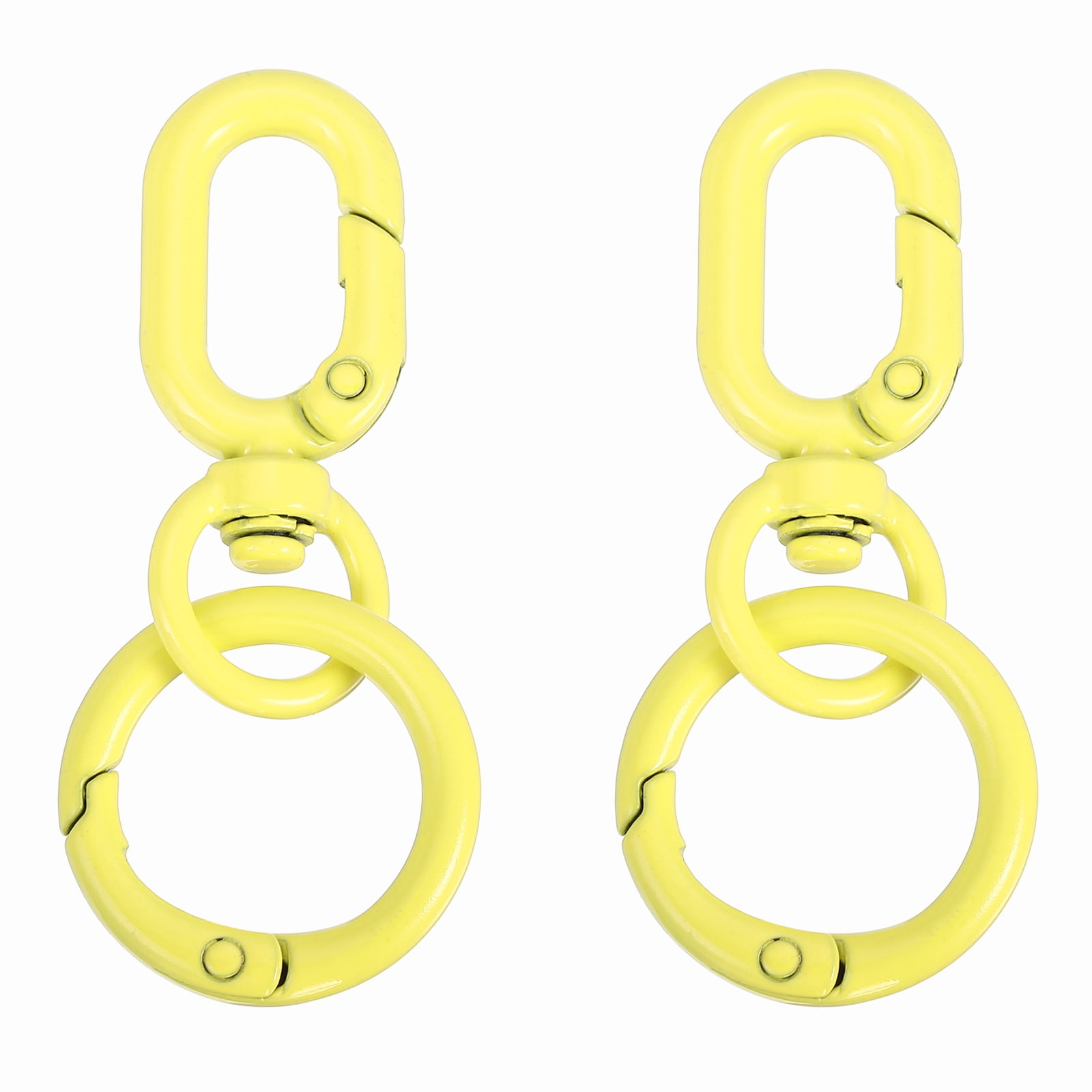 Uxcell 2.2" Swivel Snap Hooks with Key Rings, 2Pcs Double Opening Metal ...
