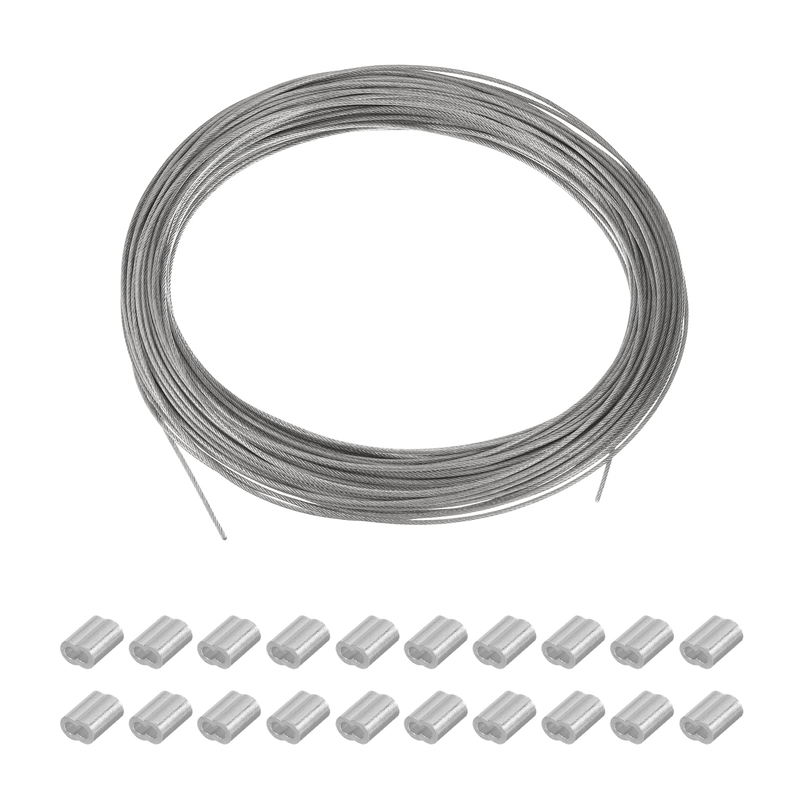 Uxcell 2/25" OD 164 Ft 304 Stainless Steel Cable Wire Rope with ...