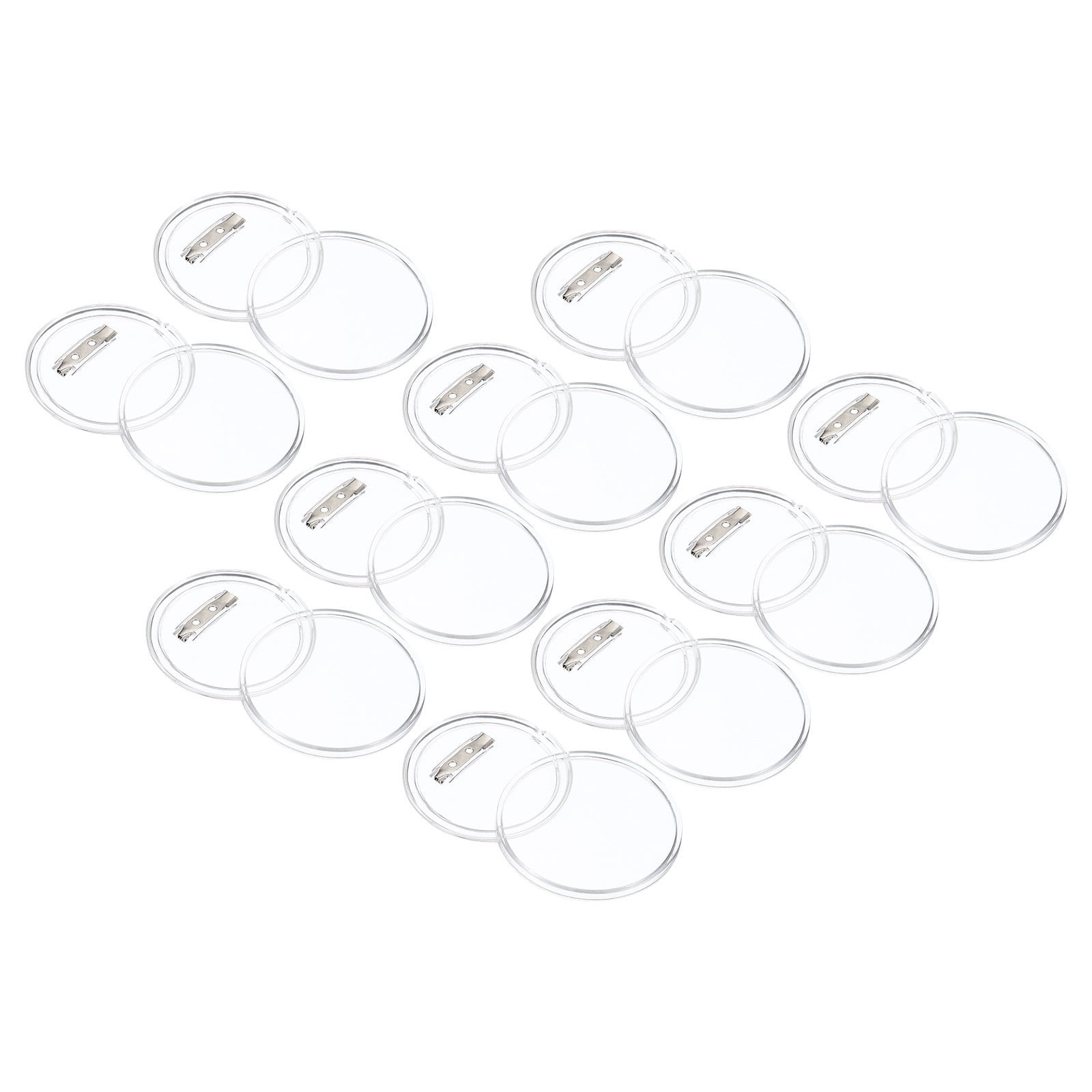 Uxcell 2.26inch Acrylic Button Pin Badge,40SetRound Pin Blank Buttons ...