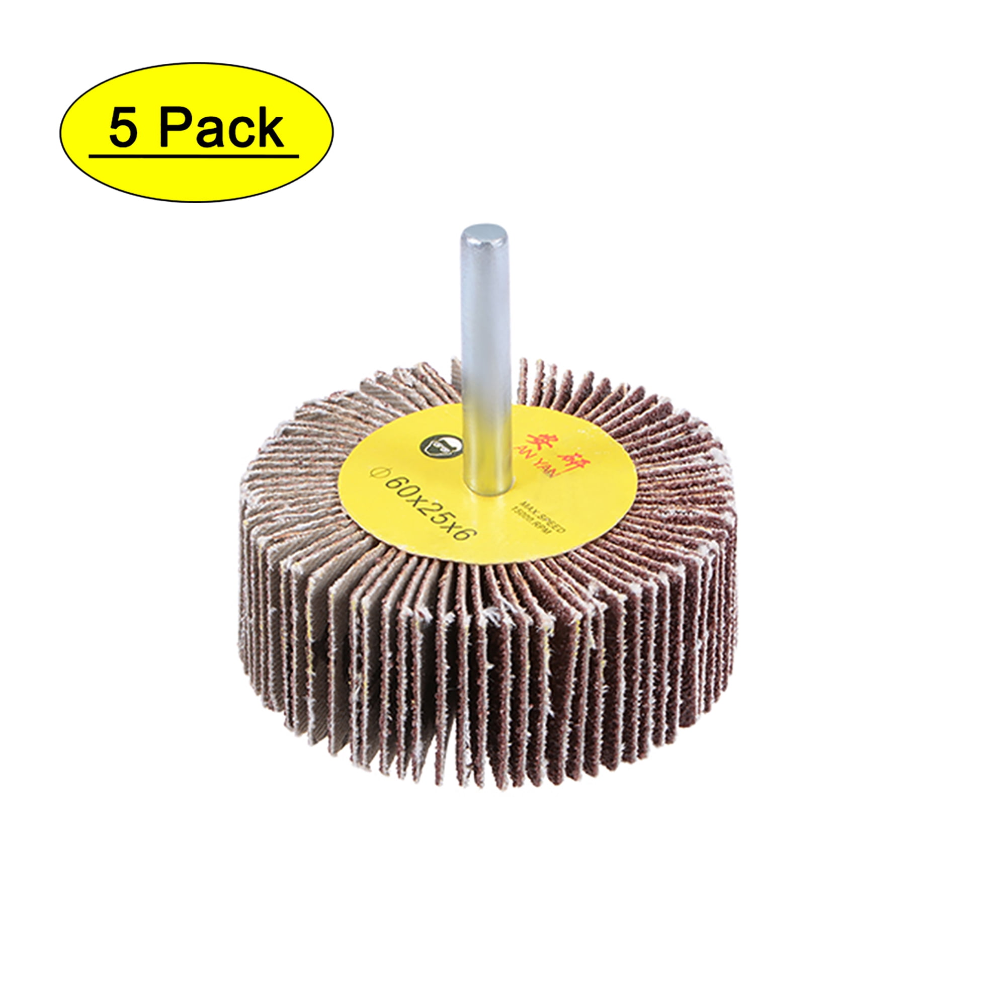 Uxcell 2-3/8 Inch Flap Wheels Shank Mounted Sanding Disc 80 Grits 5 ...
