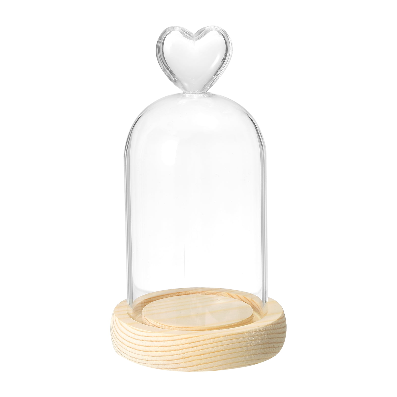 Uxcell 2.4" Glass Dome Cloche Clear Glass Bell Jar Display Case ...