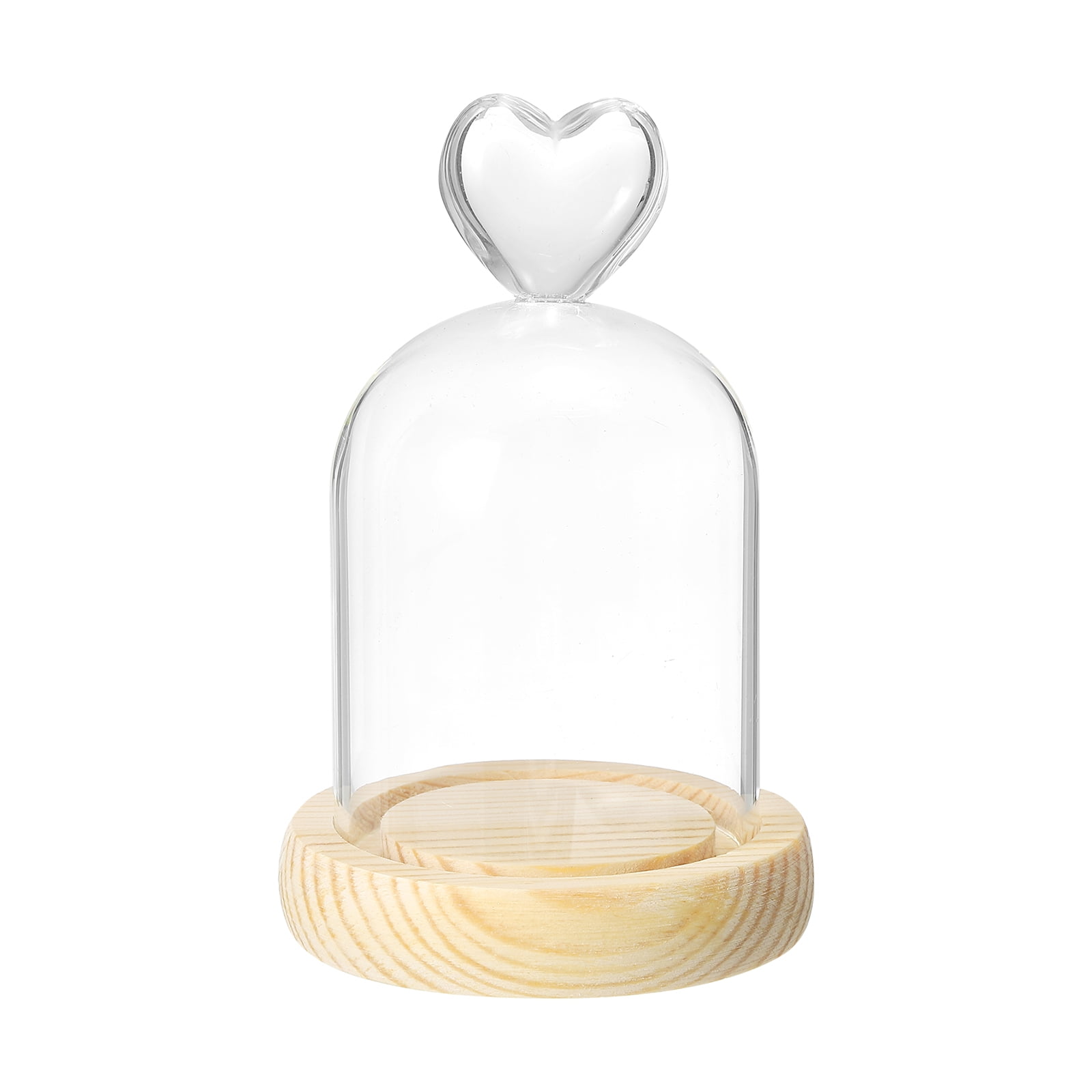 Uxcell 2.4" Glass Dome Cloche Clear Glass Bell Jar Display Case ...