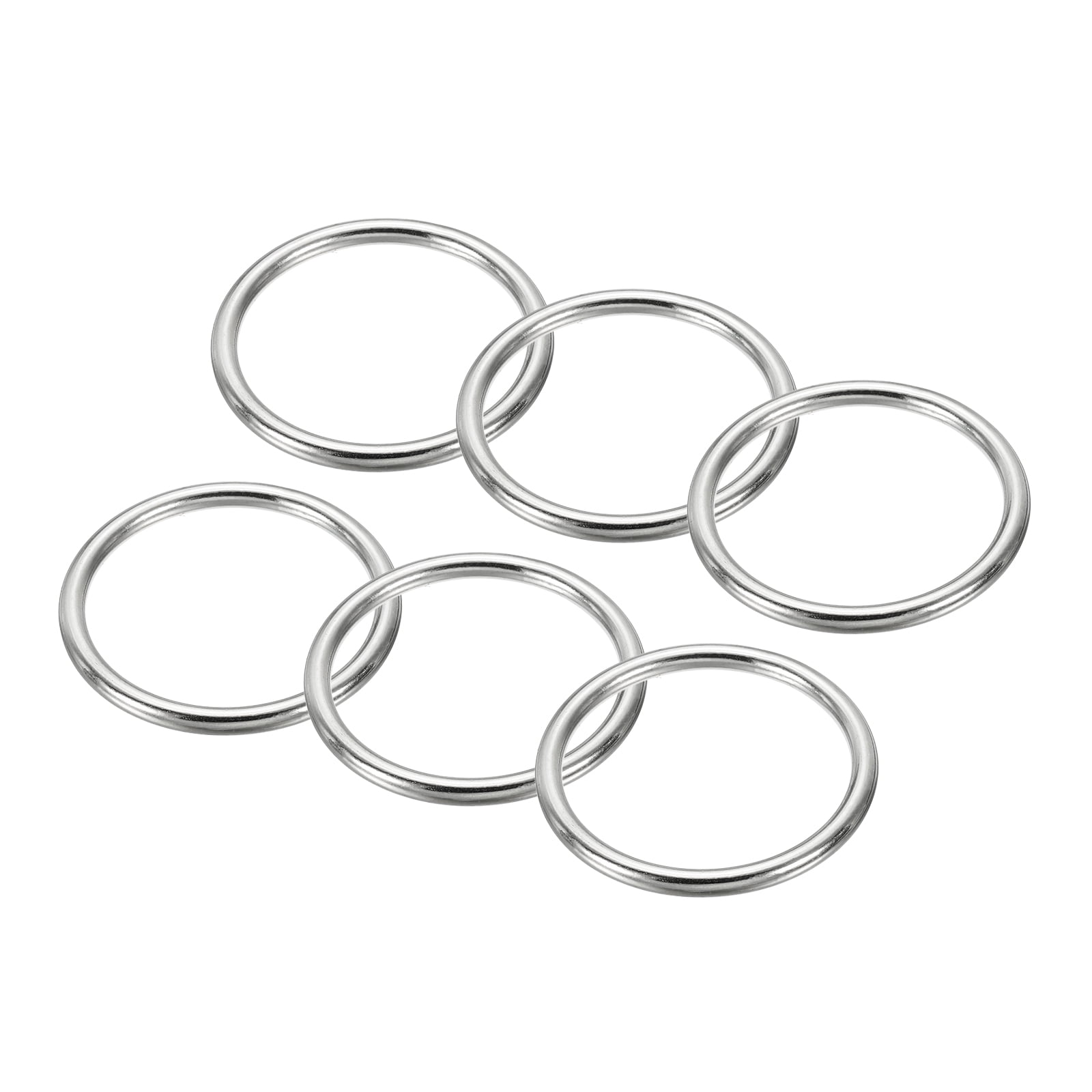 Uxcell 2.4" Seamless Metal O Rings, 6 Pack 304 Stainless Steel O-Ring ...