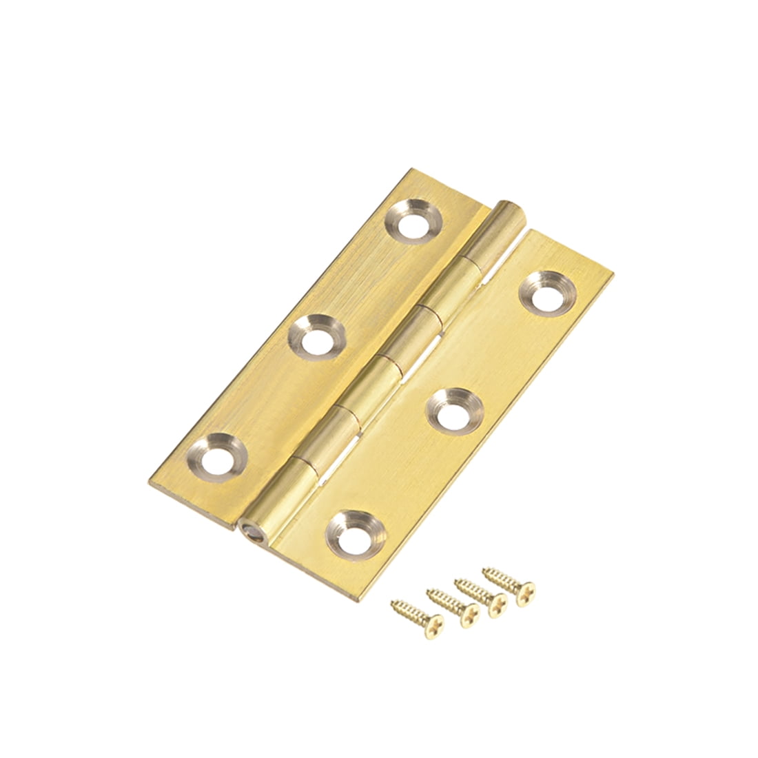 Uxcell 2.4" Small Hinge Case Wooden Box Hinges Fittings Golden Plain ...