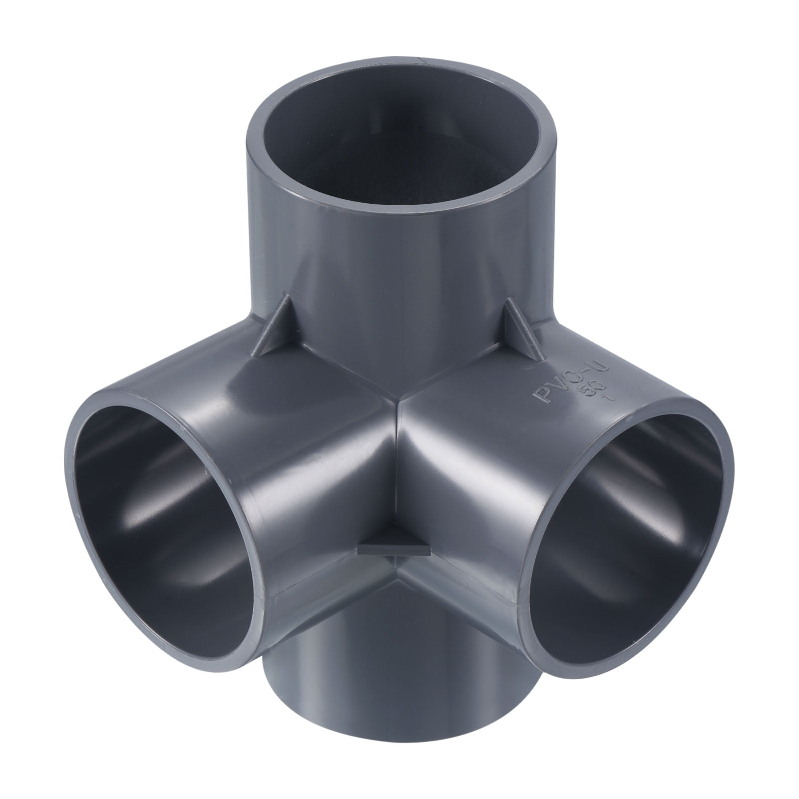 Uxcell 2" 4 Way Elbow Pipe Fittings UPVC, 1 Pack Joint Coupling Pipe Adapter, Gray - Walmart.com