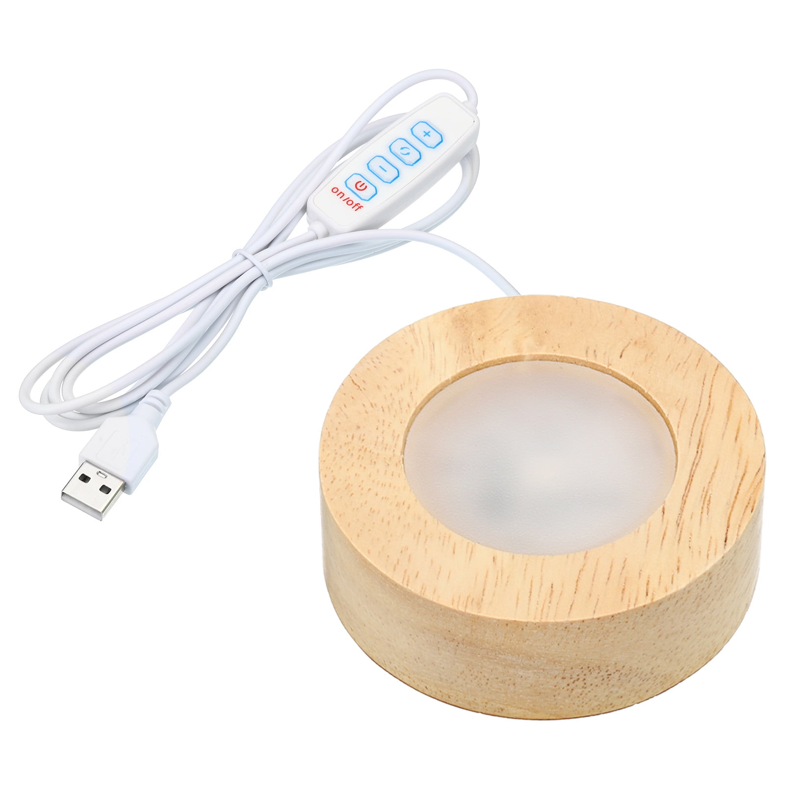 Uxcell 2.4" Wooden LED Light Base Light Display Base Stand for 3D ...