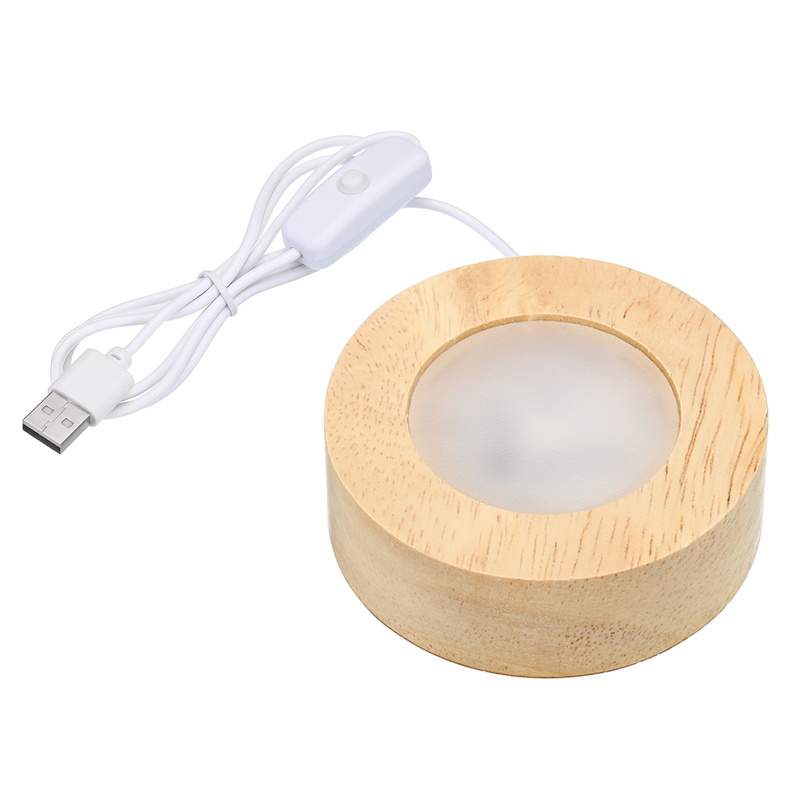Uxcell 2.4" Wooden LED Light Base Light Display Base Stand for 3D ...