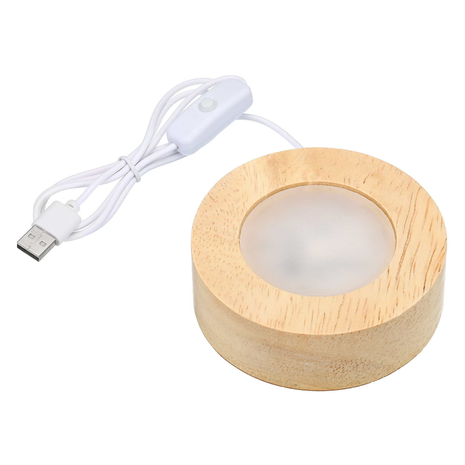 Uxcell 2.4" Wooden LED Light Base Light Display Base Stand for 3D ...