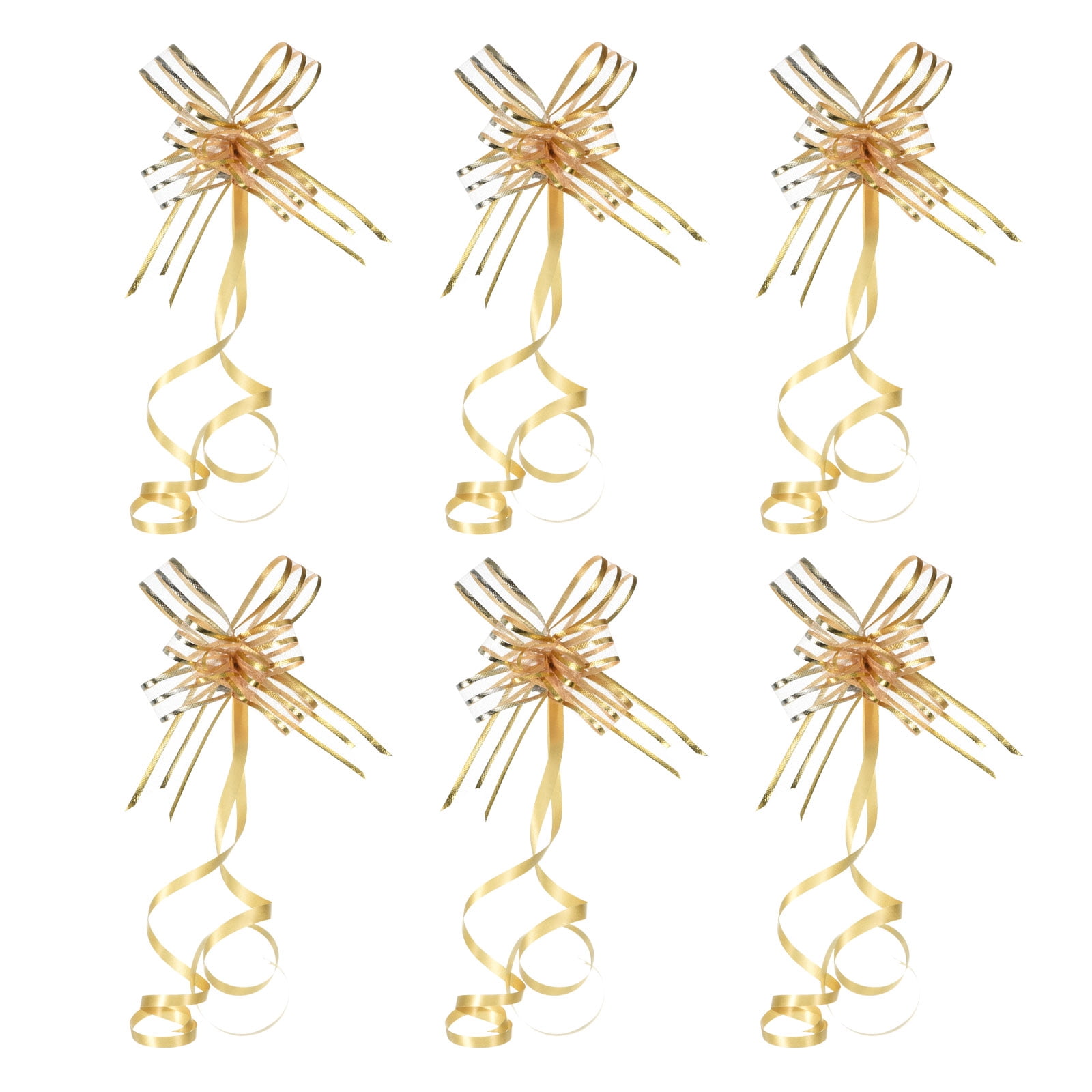 Uxcell 2.4 inch Chiffon Pull Bows Present Wrapping String Bows Ribbon ...