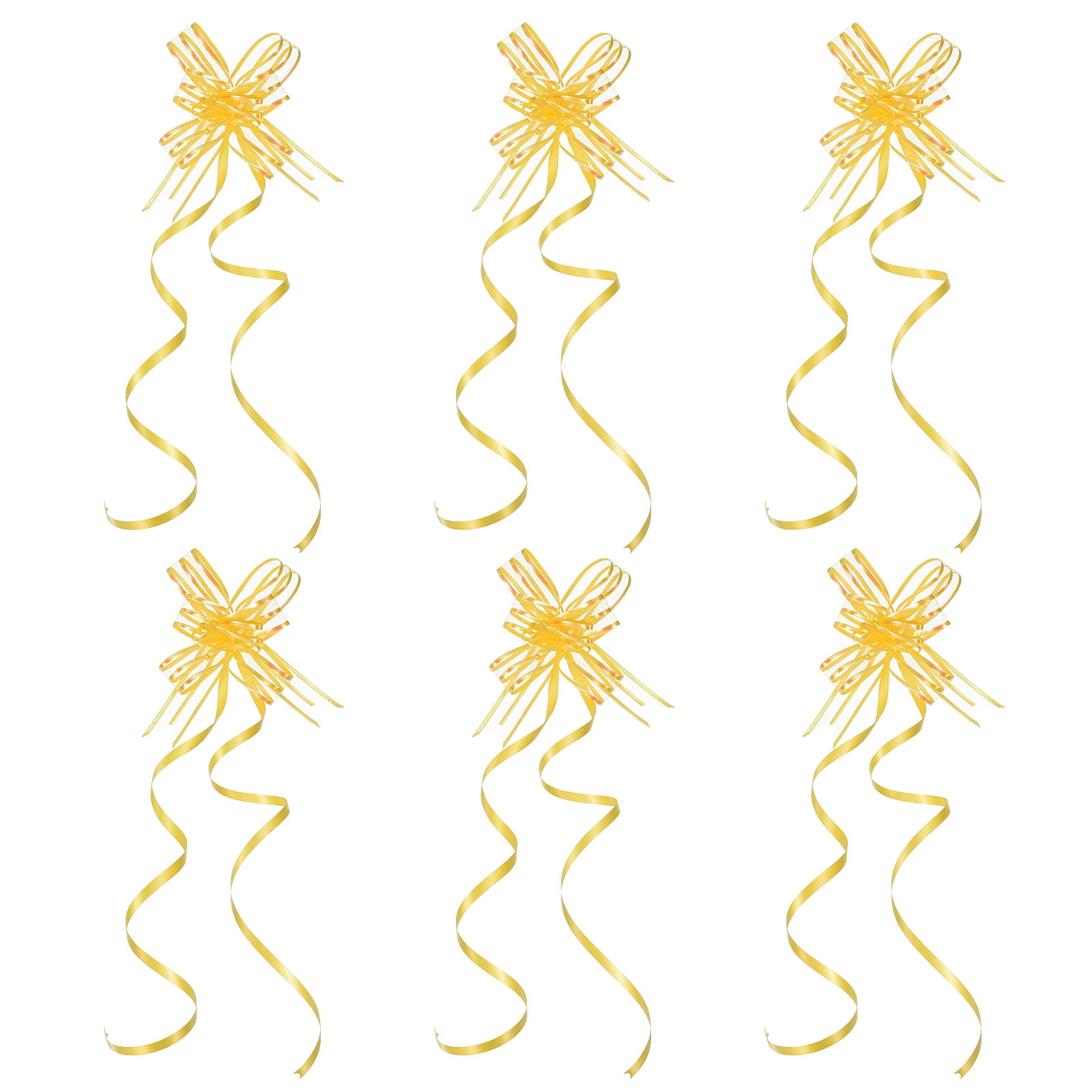 Uxcell 2.4 inch Chiffon Pull Bows Present Wrapping String Bows Ribbon ...