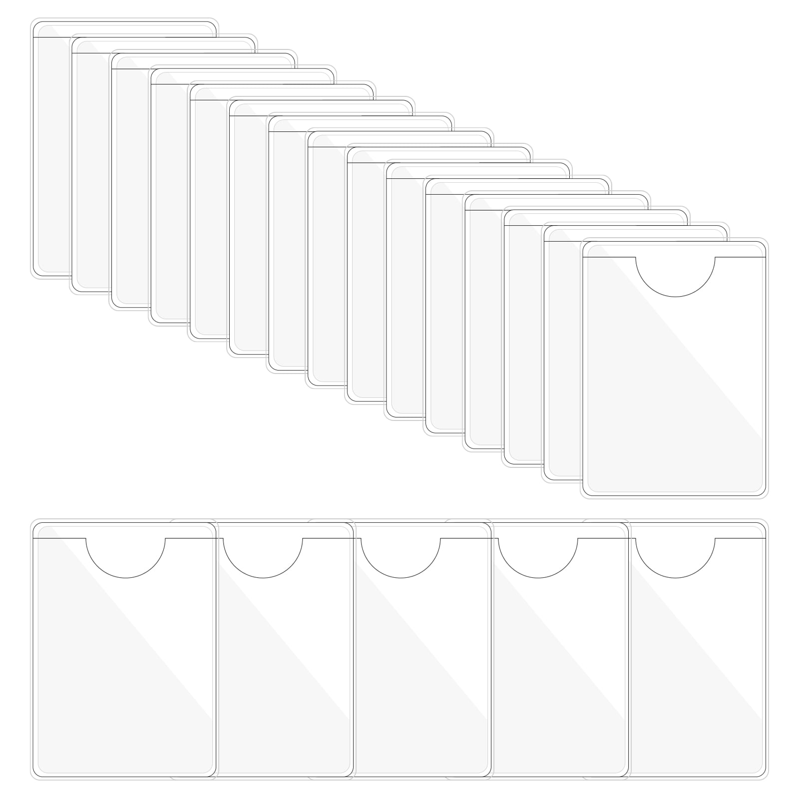 Uxcell 20Pcs Self Adhesive Index Card Pockets Plastic Label Holder ...
