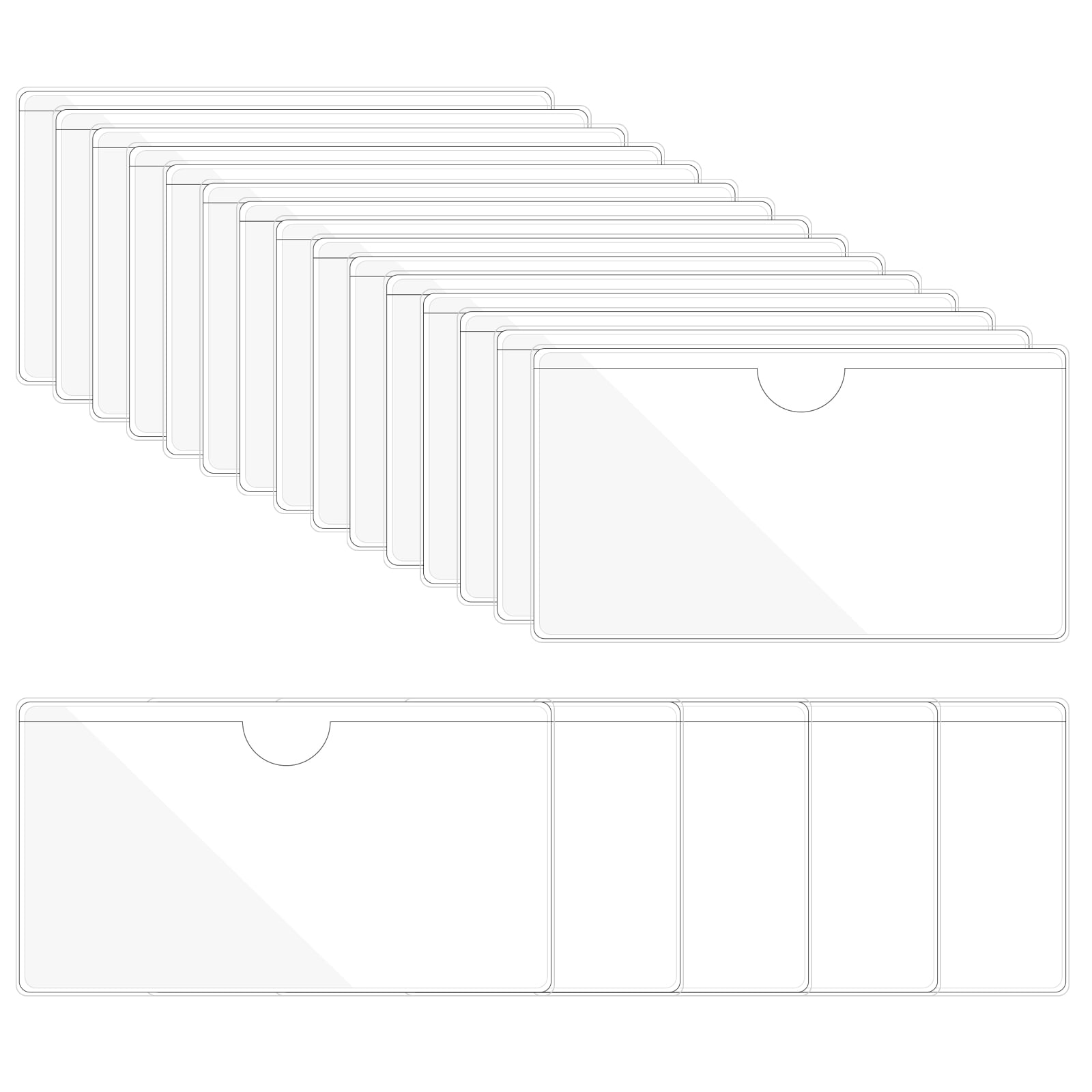 Uxcell 2.4" x 4.3" Self Adhesive Index Card Pockets Plastic Label ...