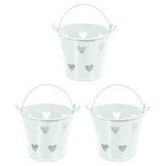 Charmed Colored Mini Metal Buckets - 3-Pack Colorful Tin Pails with ...