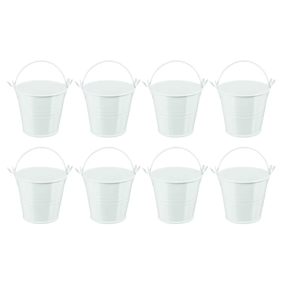 Uxcell 2.7"x2.3" Small Metal Buckets with Handle Mini Galvanized Bucket ...