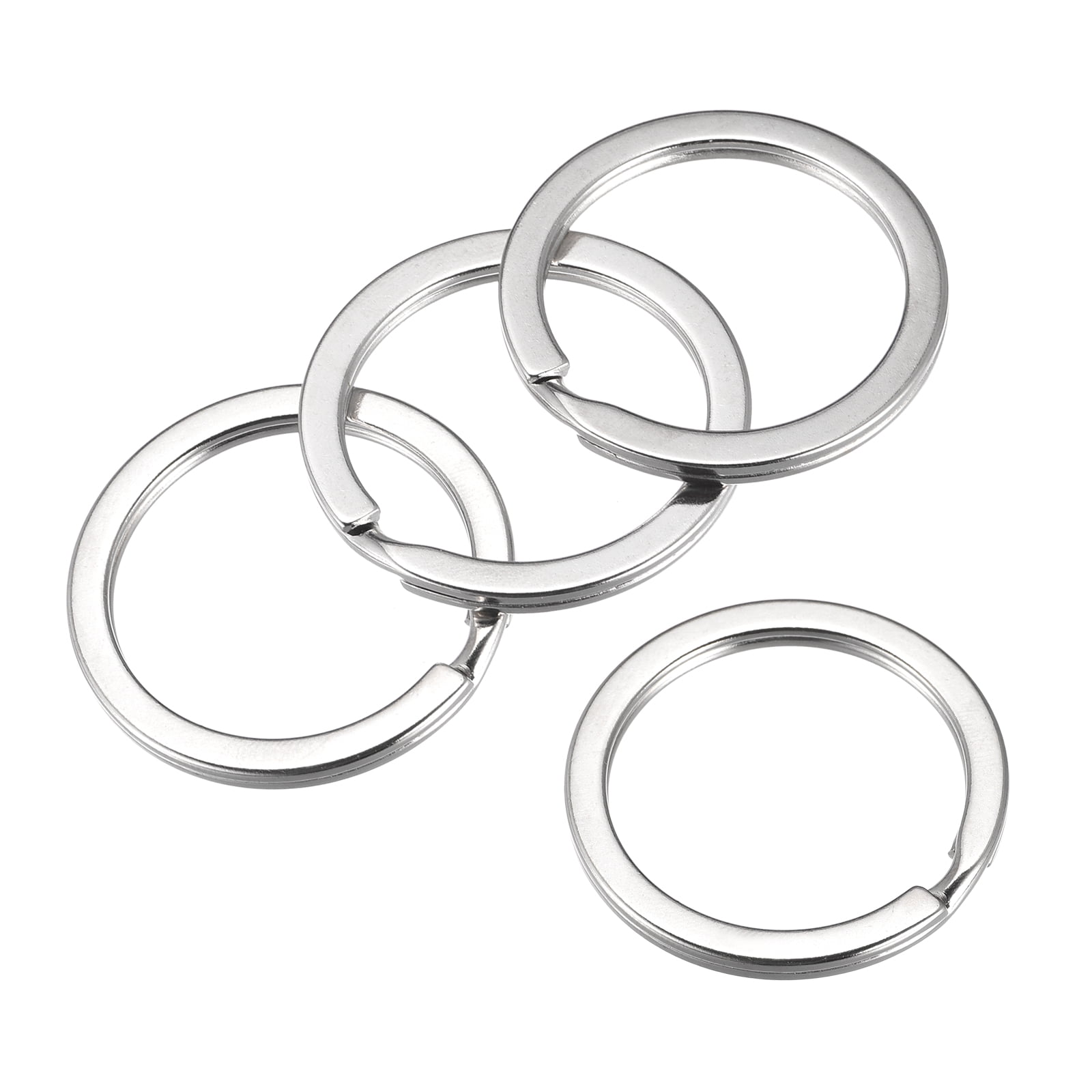 Uxcell 2.4x33mm Split Keychain Rings Round Flat Key Holder Carbon Steel ...