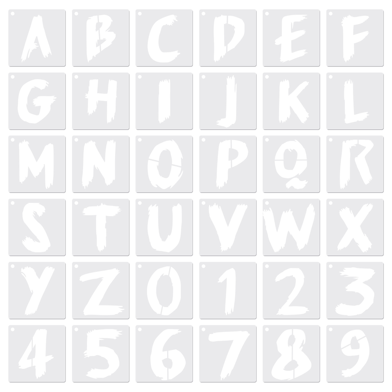 Uxcell 2.5 Inch Letter Stencils Number Stencils, 36 Pack Reusable ...