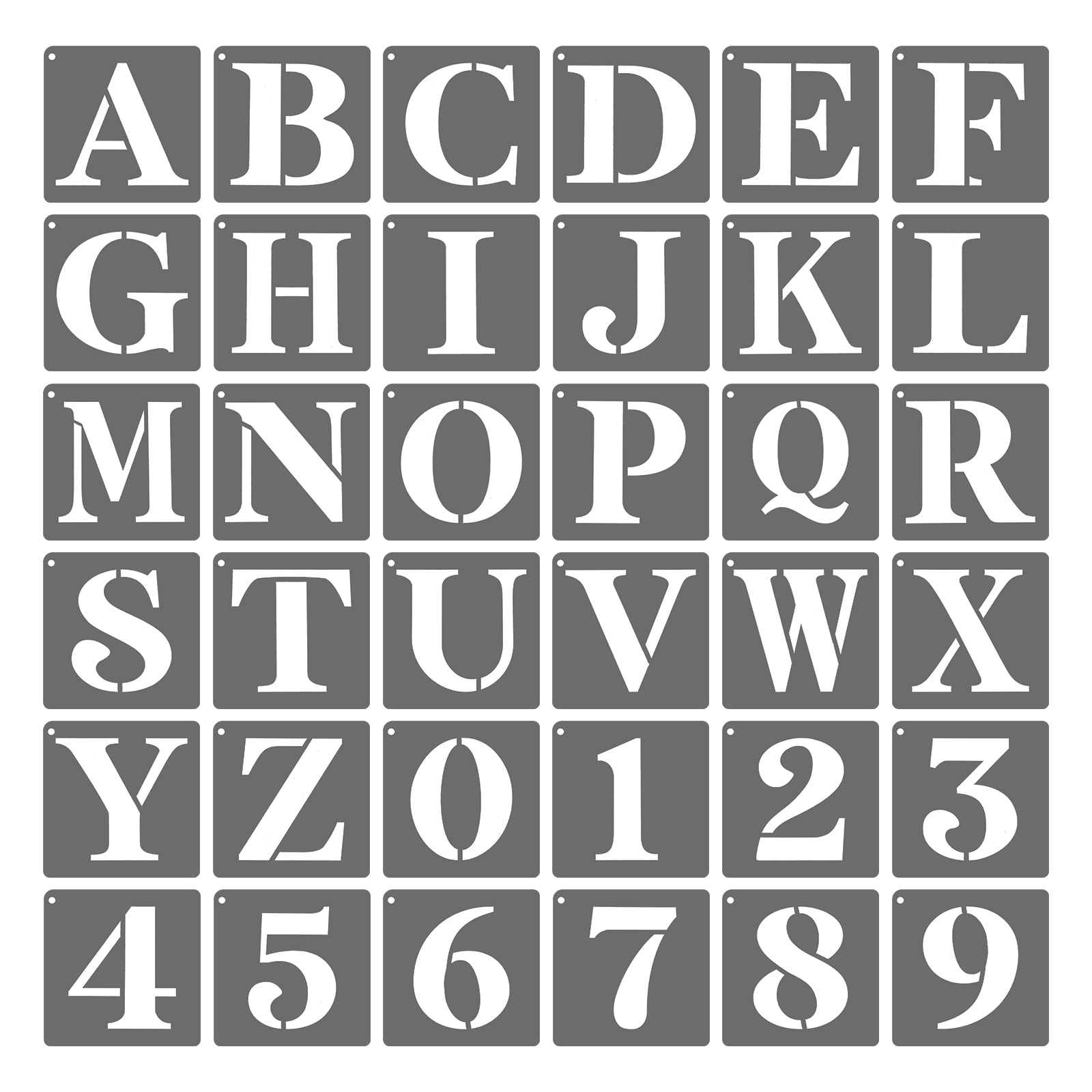 Uxcell 2.5 Inch Numbers Craft Stencils, 36 Pcs Letter Stencils Alphabet ...