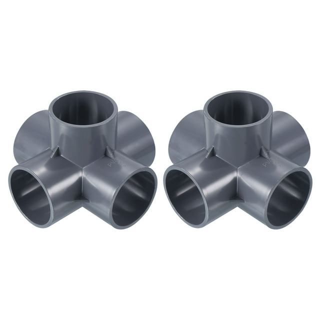 Uxcell 2" 5 Way Elbow Pipe Fittings UPVC, 2 Pack Joint Coupling Pipe ...