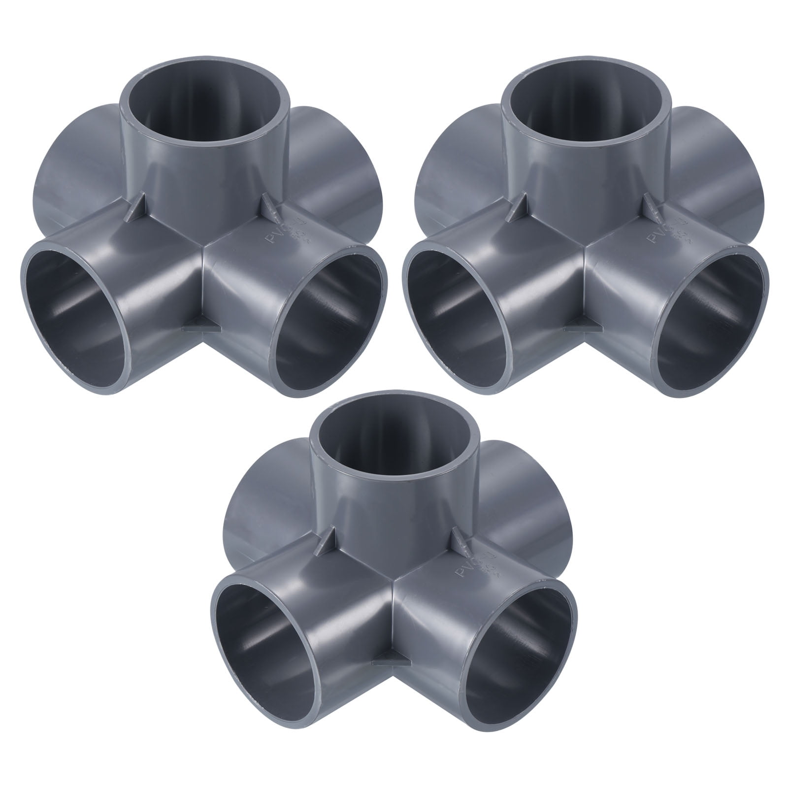 Uxcell 2" 5 Way Elbow Pipe Fittings UPVC, 3 Pack Joint Coupling Pipe ...