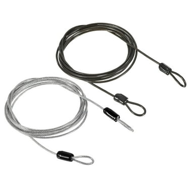 Unique Bargains Coated Security Steel Cable Lock Wire Rope Double Loop ...