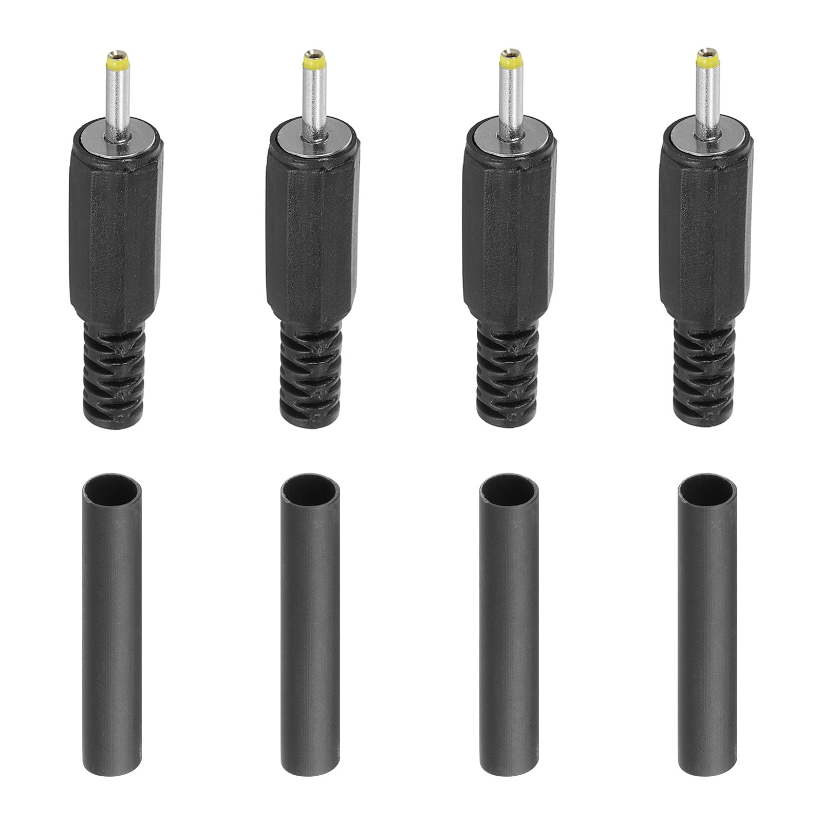 Uxcell 2.5x0.7mm DC Male Plug, 4 Pack DIY DC Barrel Connector with Heat ...