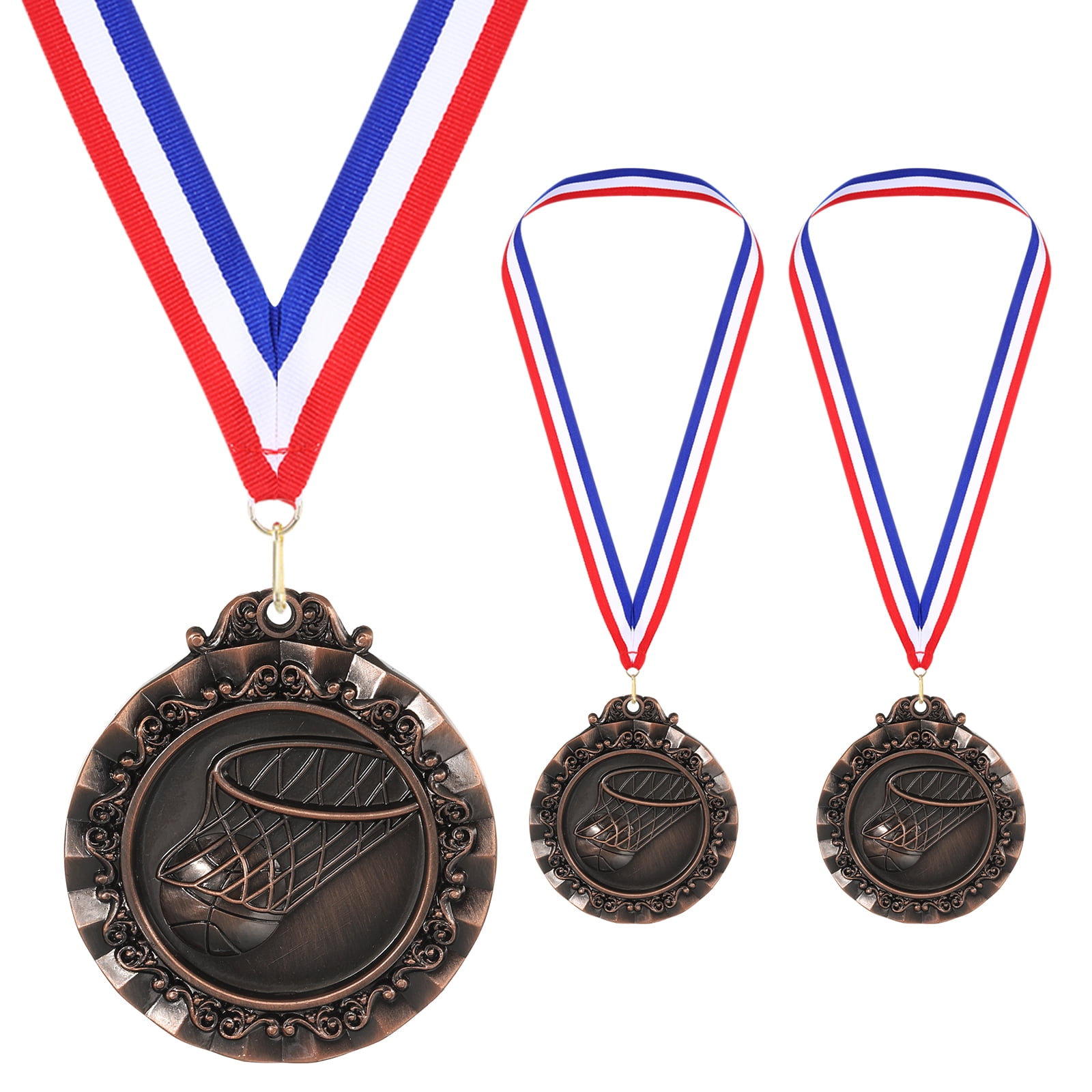 Uxcell 2.6" Copper Basketball Medals, 3Pcs Basketball Award Medals ...