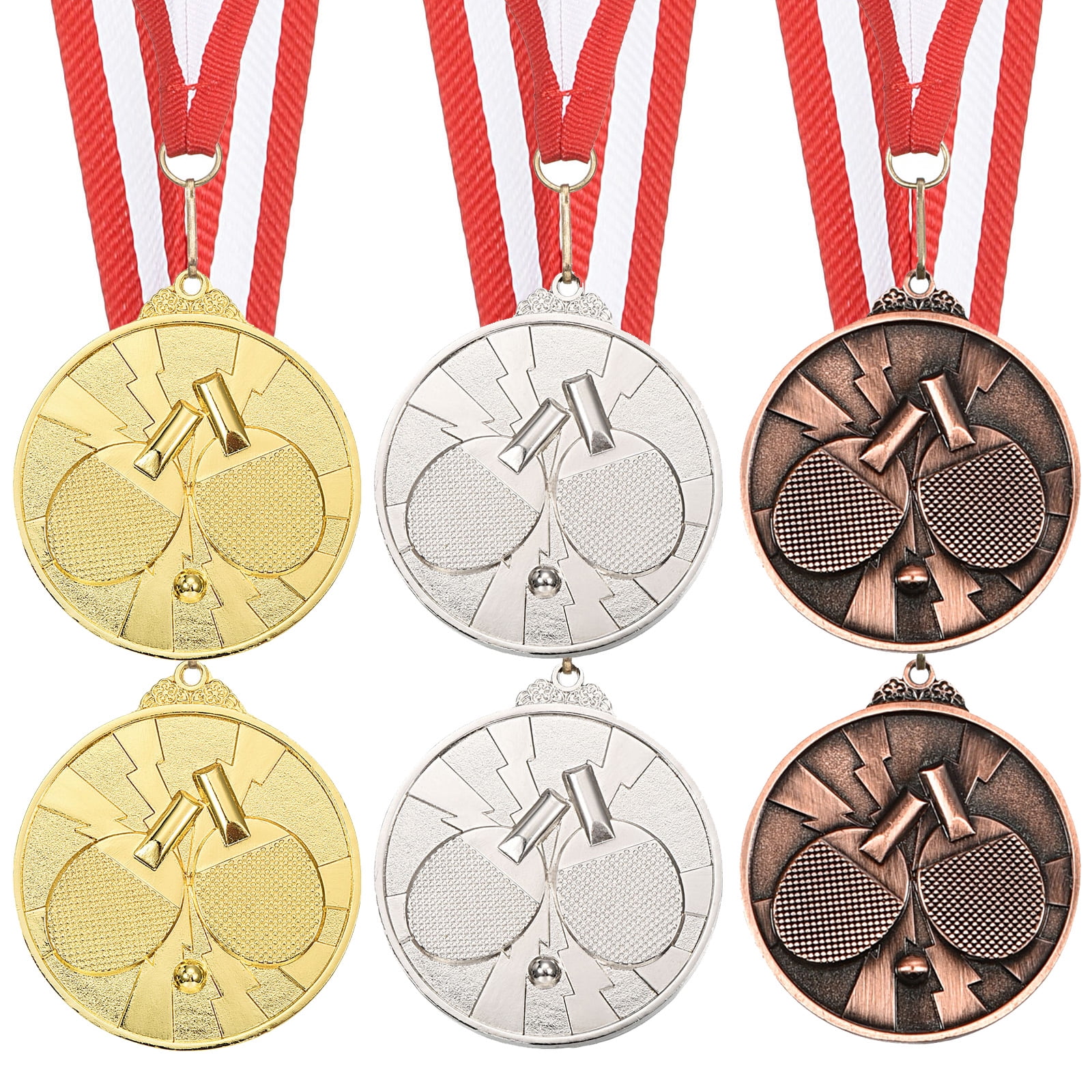 Uxcell 2.6 Inch Table Tennis Award Medals Gold Silver Bronze Award ...