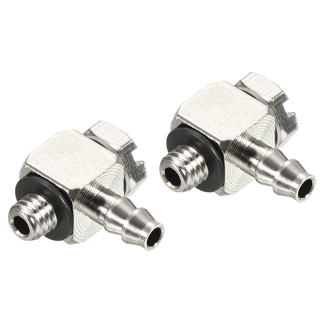 Uxcell 2.6mm Barb M3x0.5 Male Thread Hose Fitting Elbow Electroplated ...