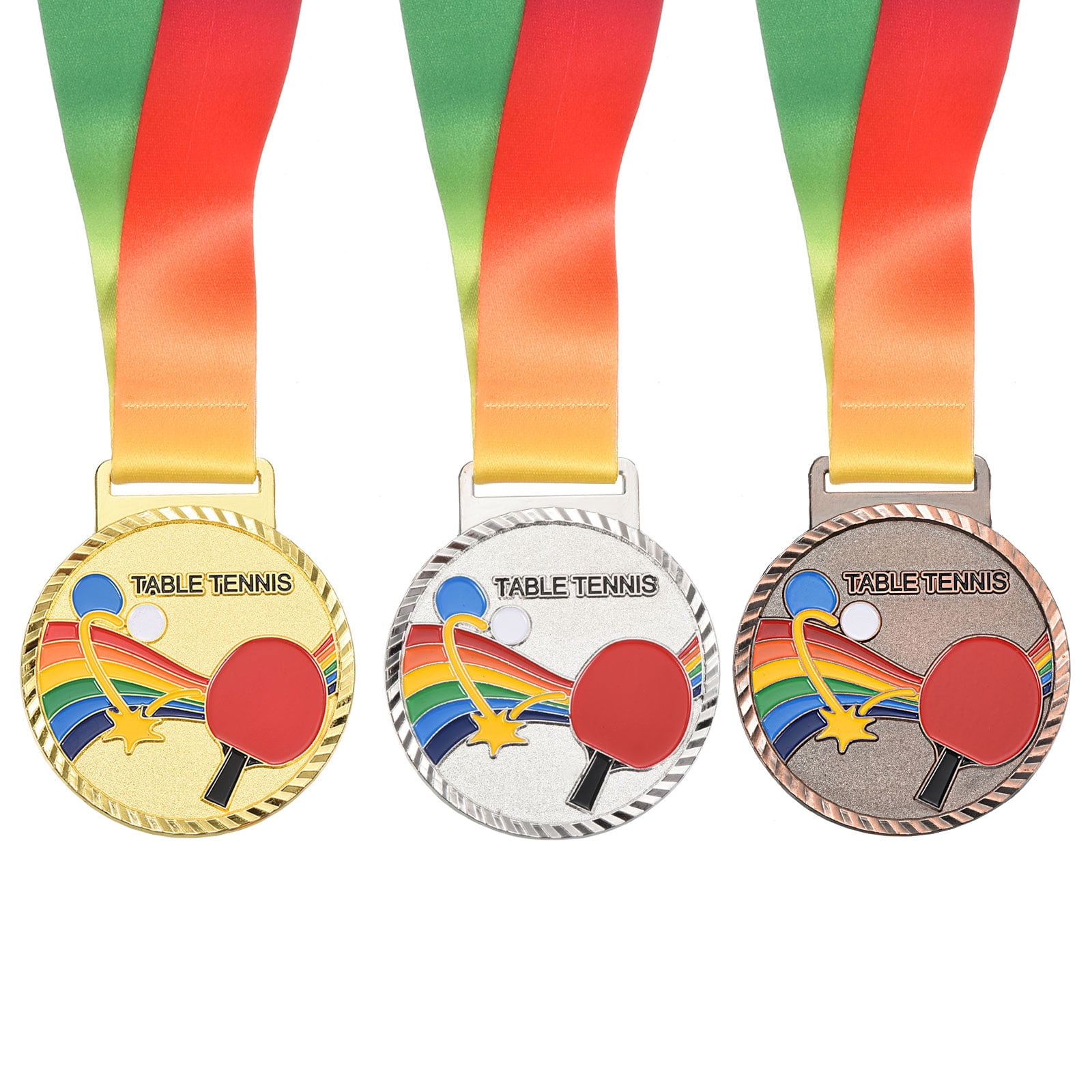 Uxcell 2.7" Ping Pong Medals Table Tennis Award Medals Set Gold Silver ...
