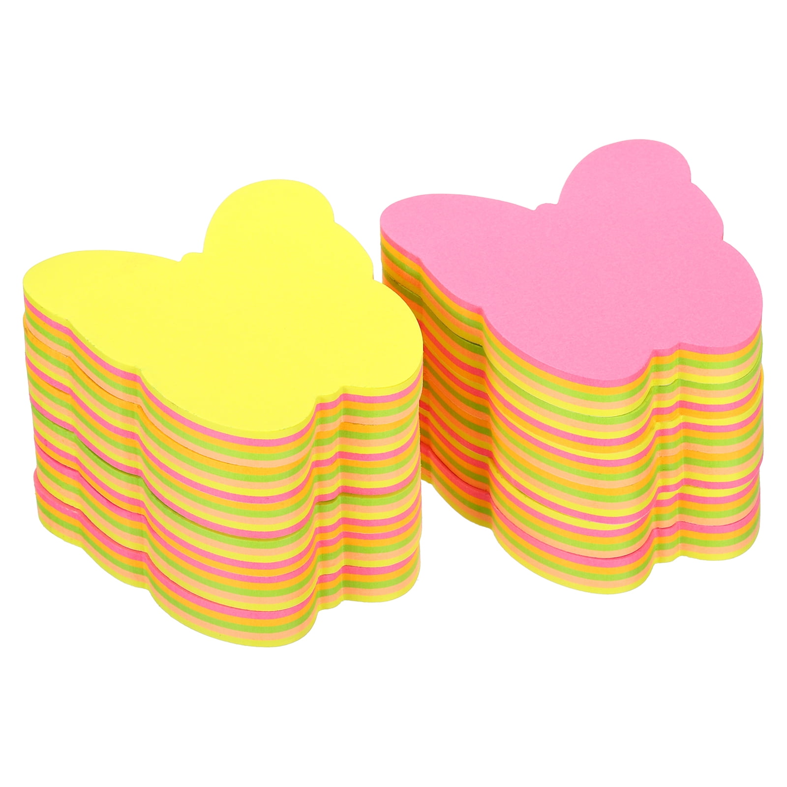 Uxcell 2.7" x 2.7" Butterfly Shape Sticky Notes, Cute Self-Stick Memo ...