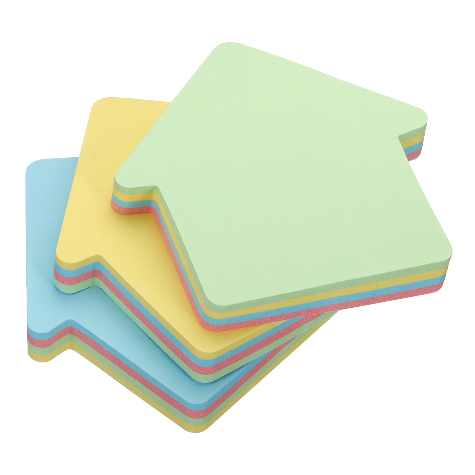 Uxcell 2.7" x 2.7" House Shape Sticky Notes, Cute Self-Stick Memo Pads ...