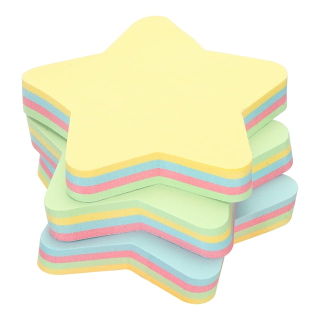 Uxcell 2.7" x 2.7" Star Shape Sticky Notes, Cute Self-Stick Memo Pads ...