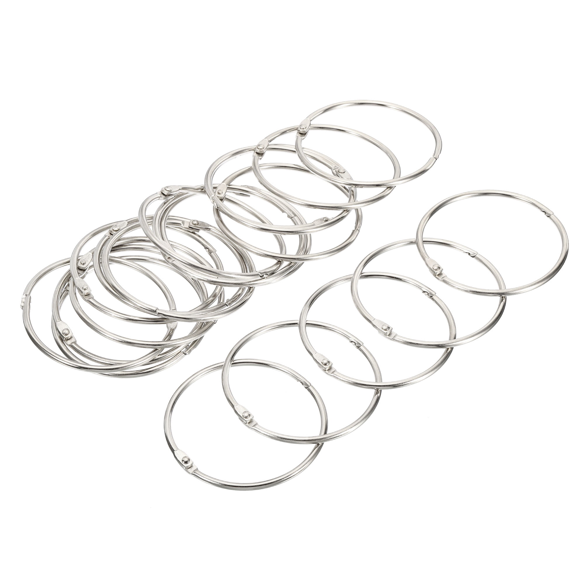 Uxcell 2.72" Dia Detachable Binder Rings Index Snap Metal Clips, Silver ...