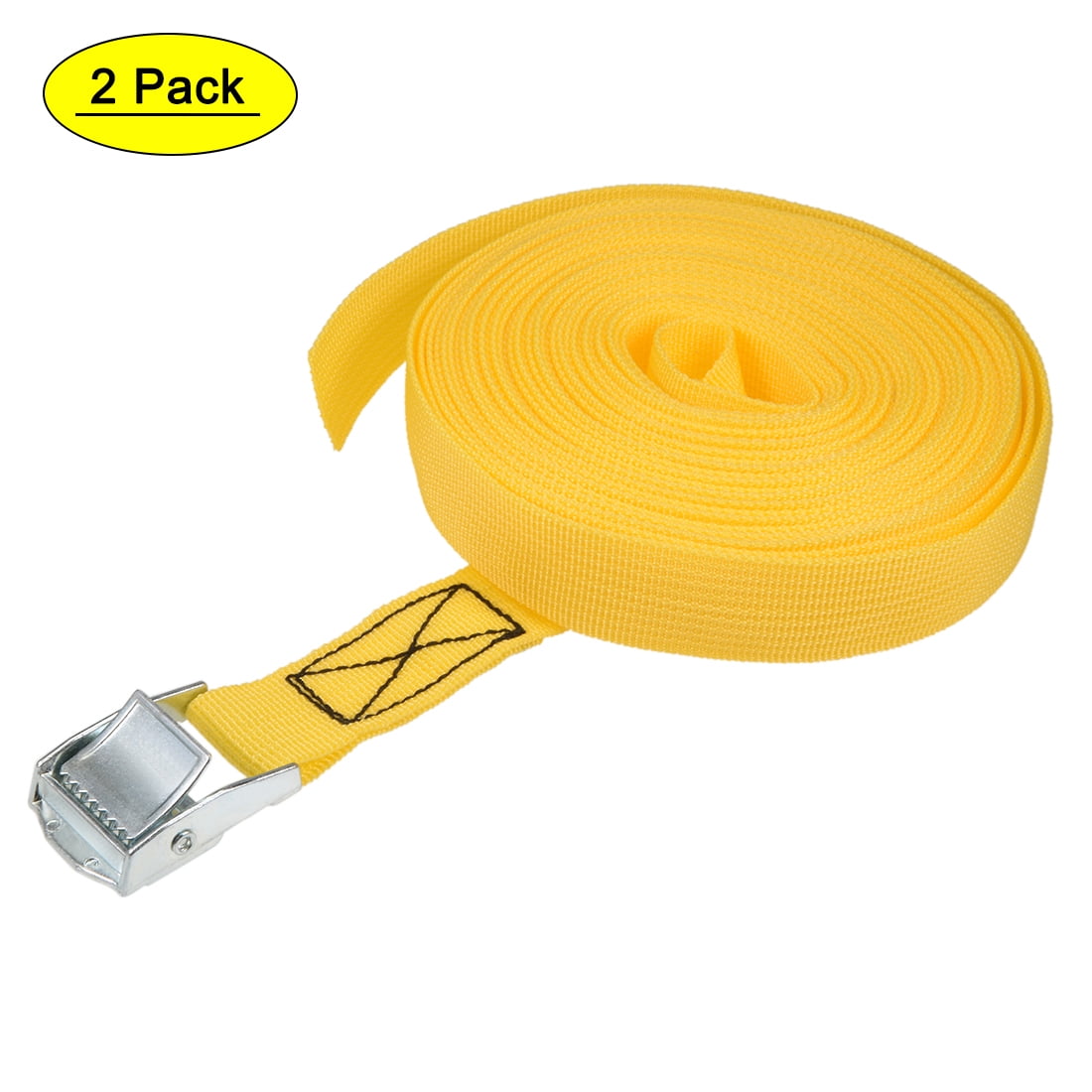 Uxcell 2.74ft Cam Buckle Tie Down Lashing Strap Polypropylene Yellow ...