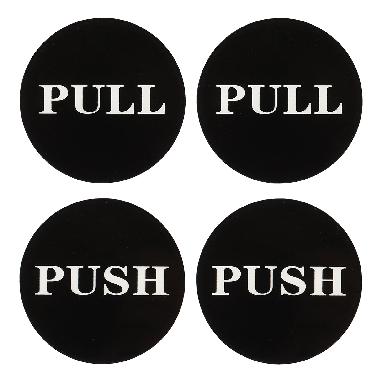 Uxcell 2.8" Push Pull Door Sign, 2 Pairs Acrylic Self-Adhesive Back ...
