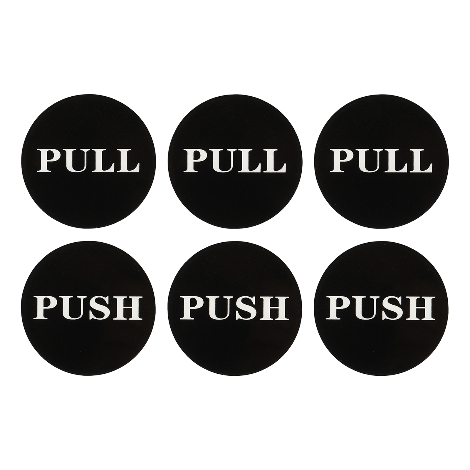 Uxcell 2.8" Push Pull Door Sign, 3 Pairs Acrylic Self-Adhesive Back ...