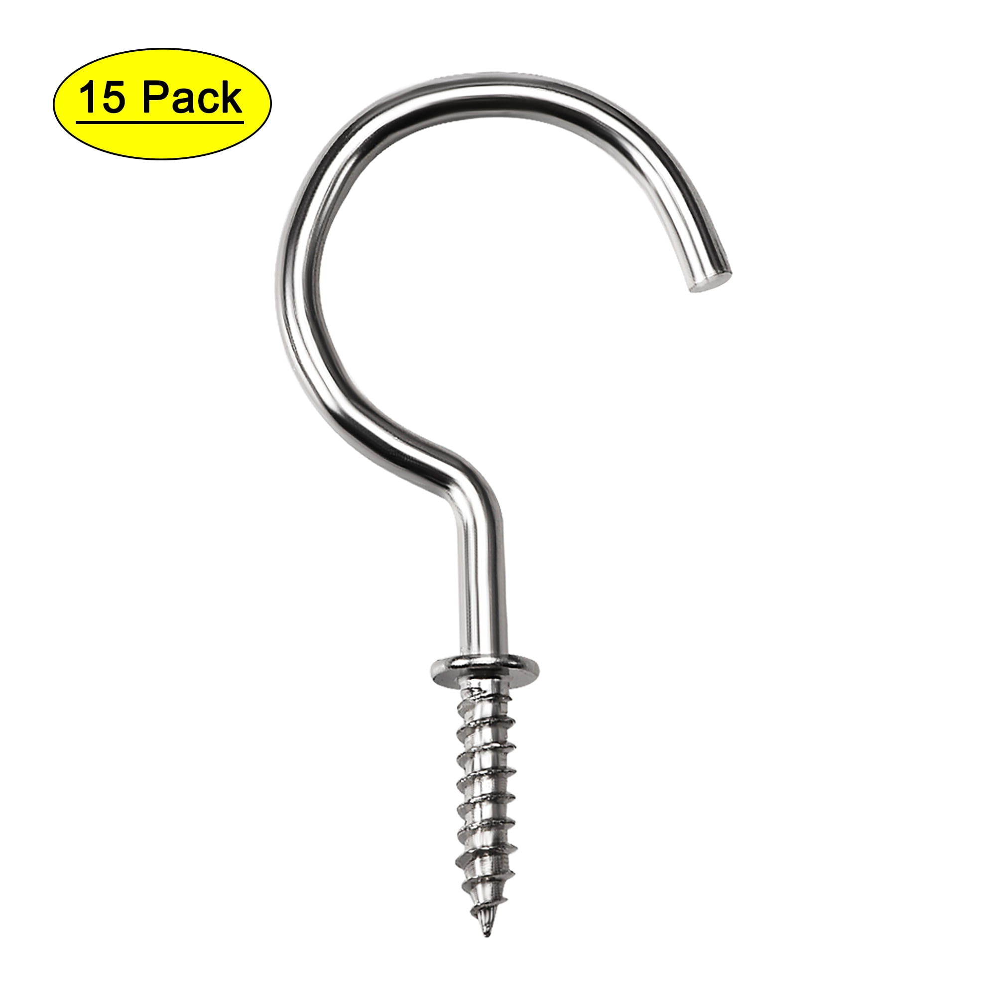 Uxcell 2.8" Screw Eye Hooks Self Tapping Screws Screw-in Hanger Silver ...