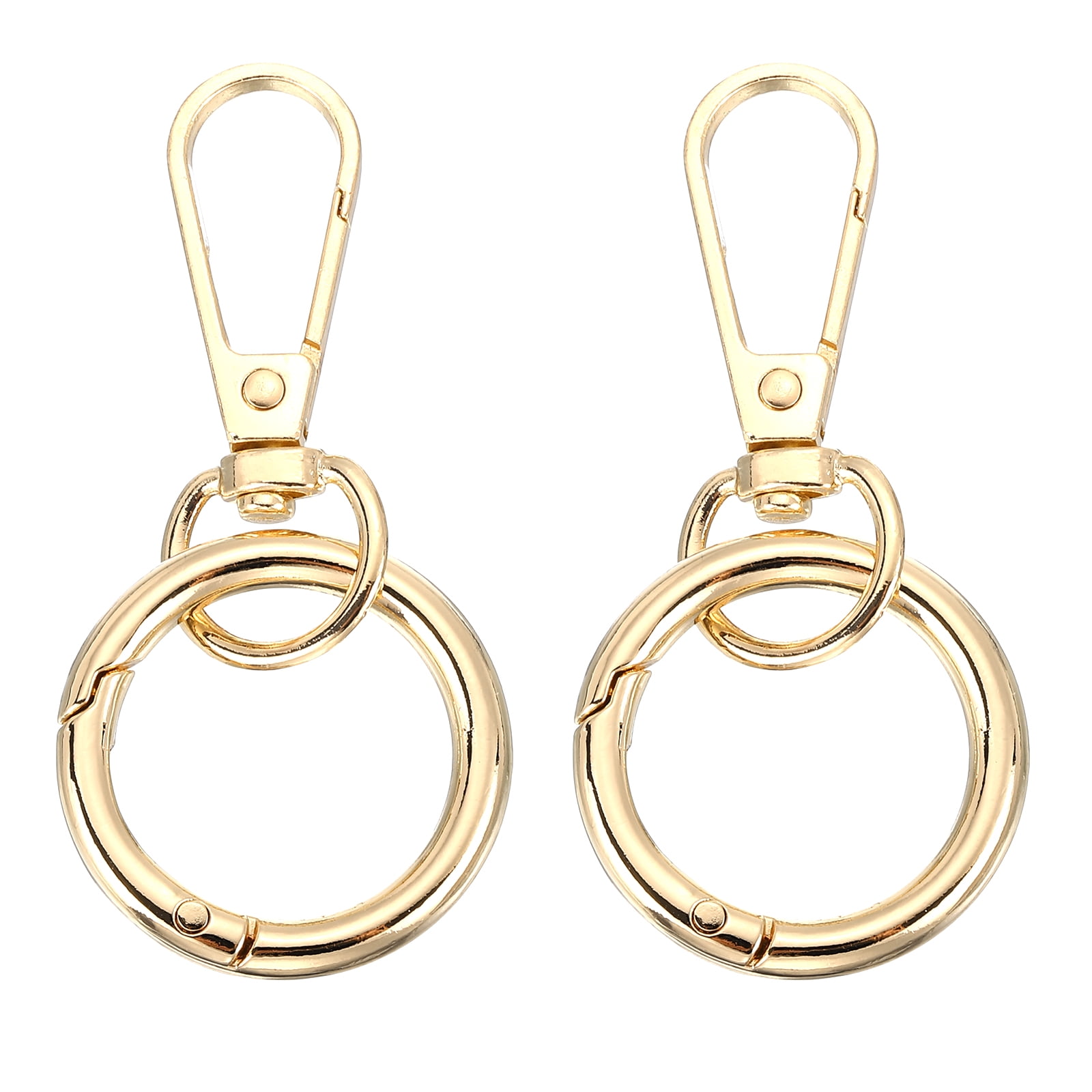 Uxcell 2.8" Swivel Snap Hooks with Key Rings, 2Pcs Double Opening Metal ...