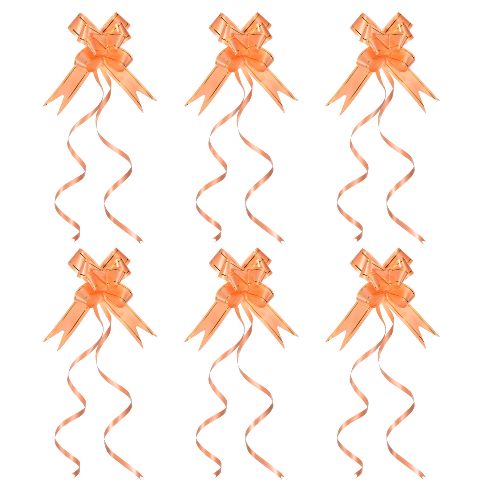 Uxcell 2.8inch Pull Bows Present Wrapping String Bows Ribbon Gold ...