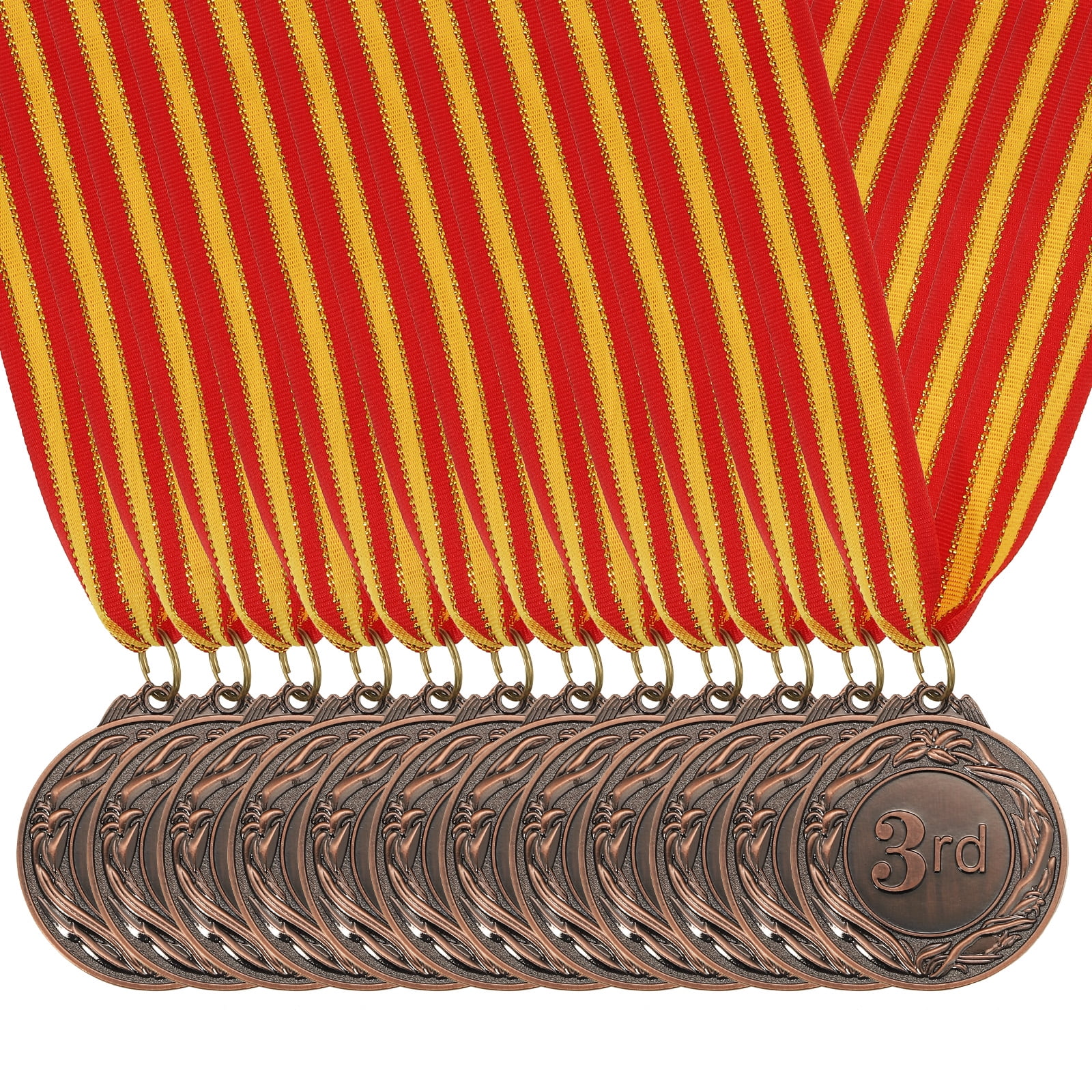Uxcell 2" Bronze Award Medals 3rd Place Prize with Neck Ribbon, 12 ...