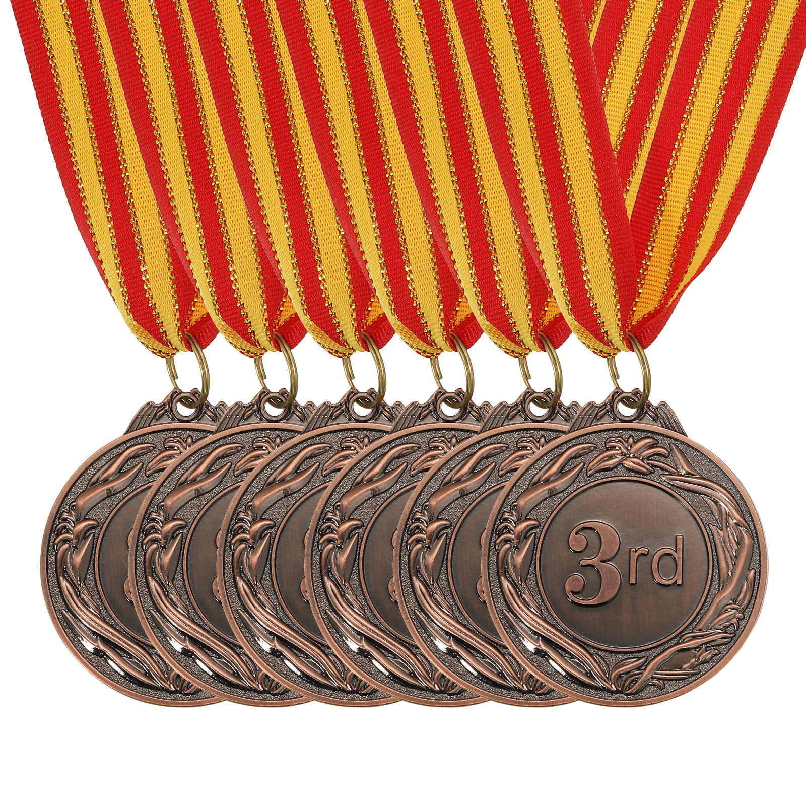 Uxcell 2" Bronze Award Medals 3rd Place Prize with Neck Ribbon, 6 ...