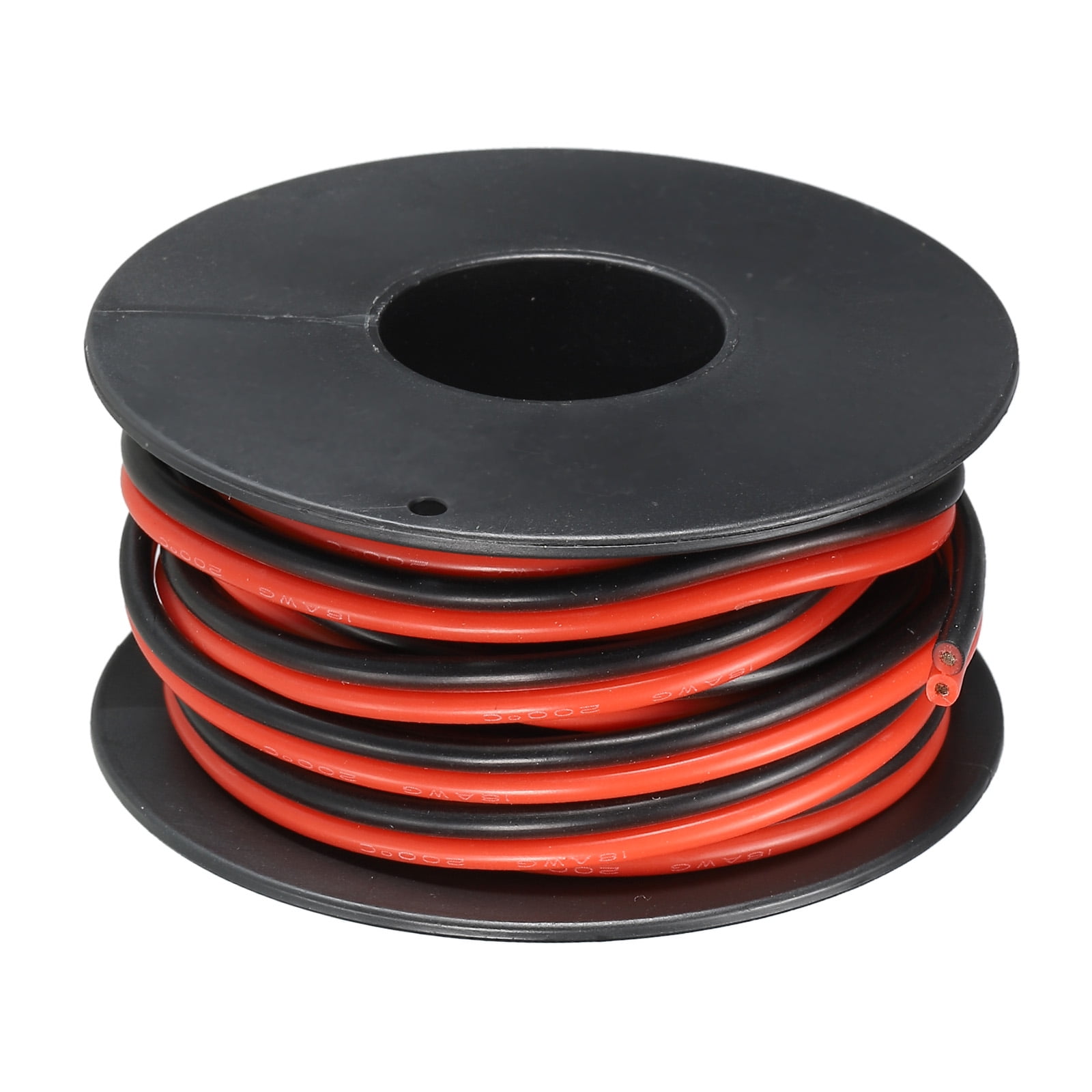 Uxcell 2 Conductor Parallel Silicone Wire 18AWG 18 Gauge Red Black ...