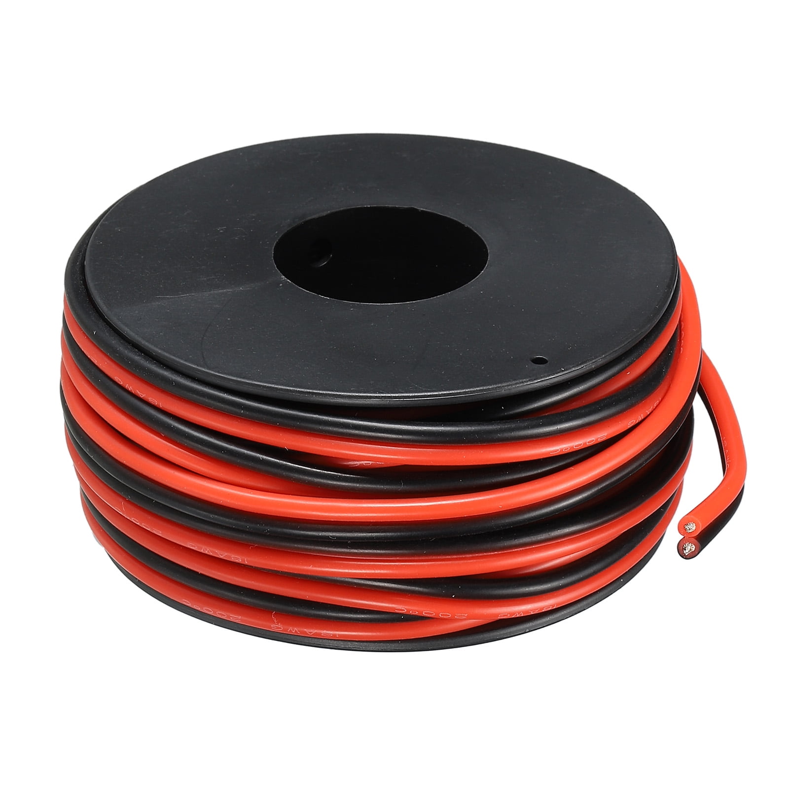 Uxcell 2 Conductor Parallel Silicone Wire 18AWG 18 Gauge Red Black ...