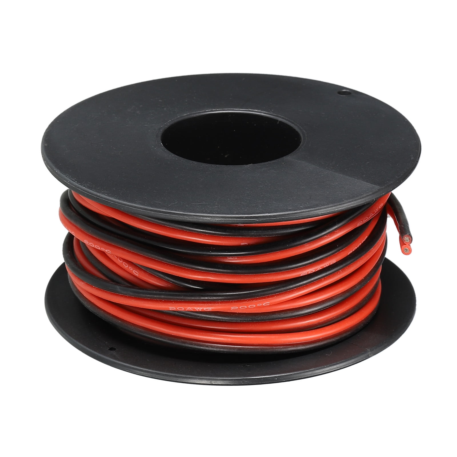 Uxcell 2 Conductor Parallel Silicone Wire 20AWG 20 Gauge Red Black ...