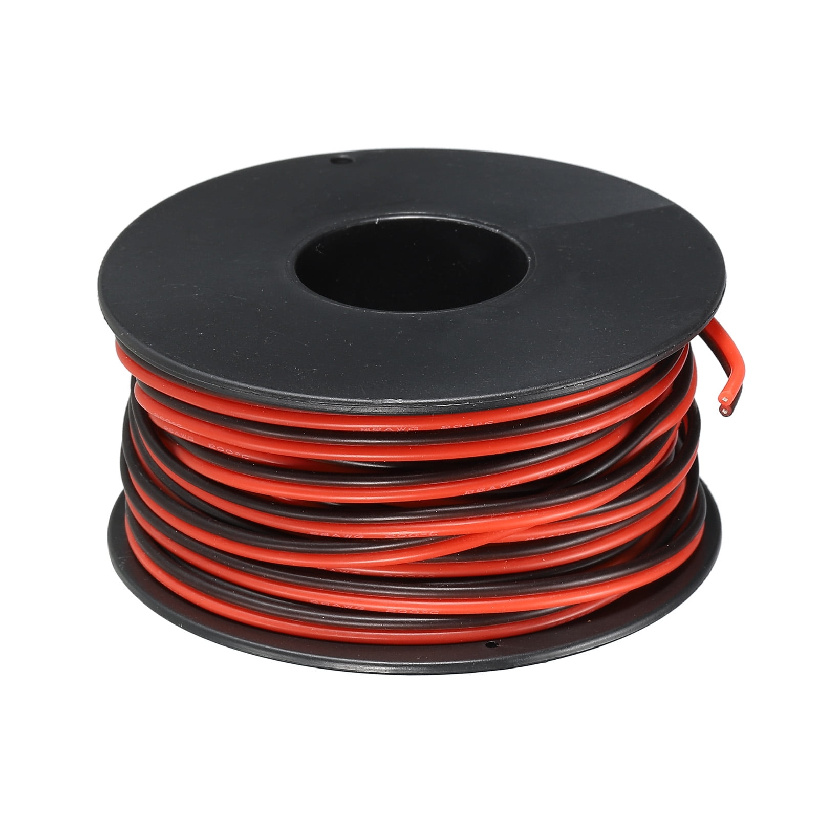 Uxcell 2 Conductor Parallel Silicone Wire 26AWG 26 Gauge Red Black ...