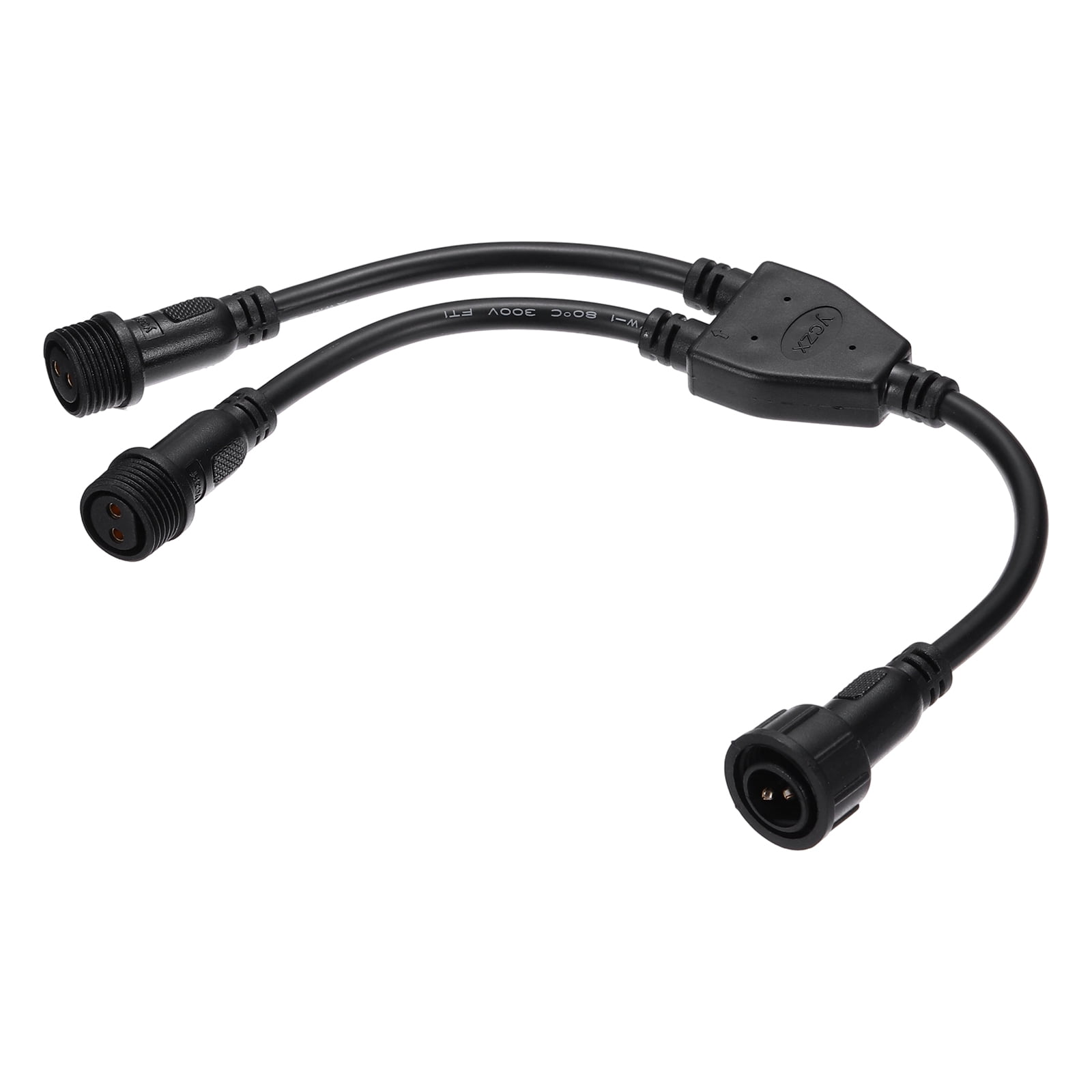 Uxcell 2-Core 2 Pin Y Splitter Connector, 30cm 18AWG IP65 Y Shape 1 ...